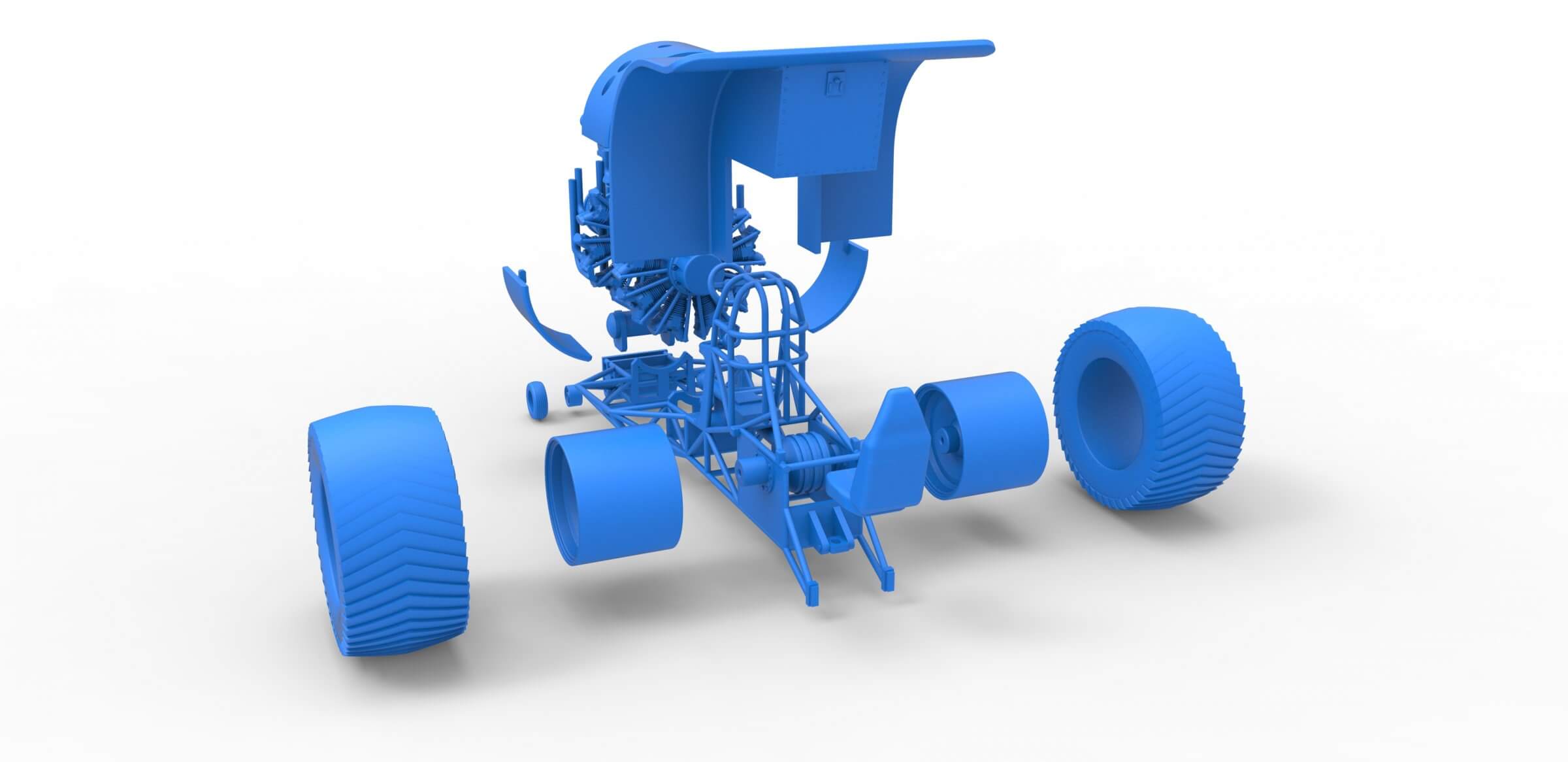 Pulling Tractor with Radial Engine 1:25 - 3D Model by TechItemsRock