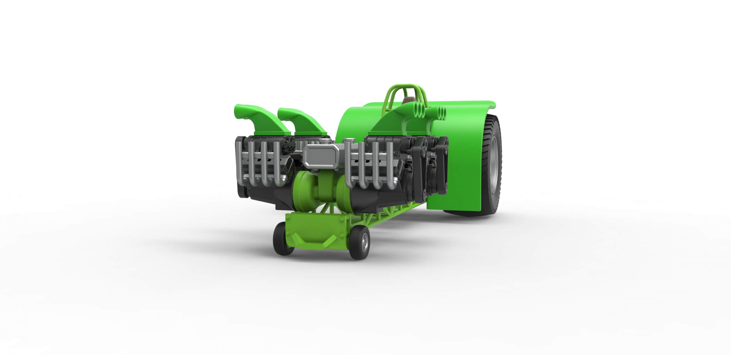 Pulling Tractor with Transverse V8 Engines 1:25 - 3D Model by TechItemsRock