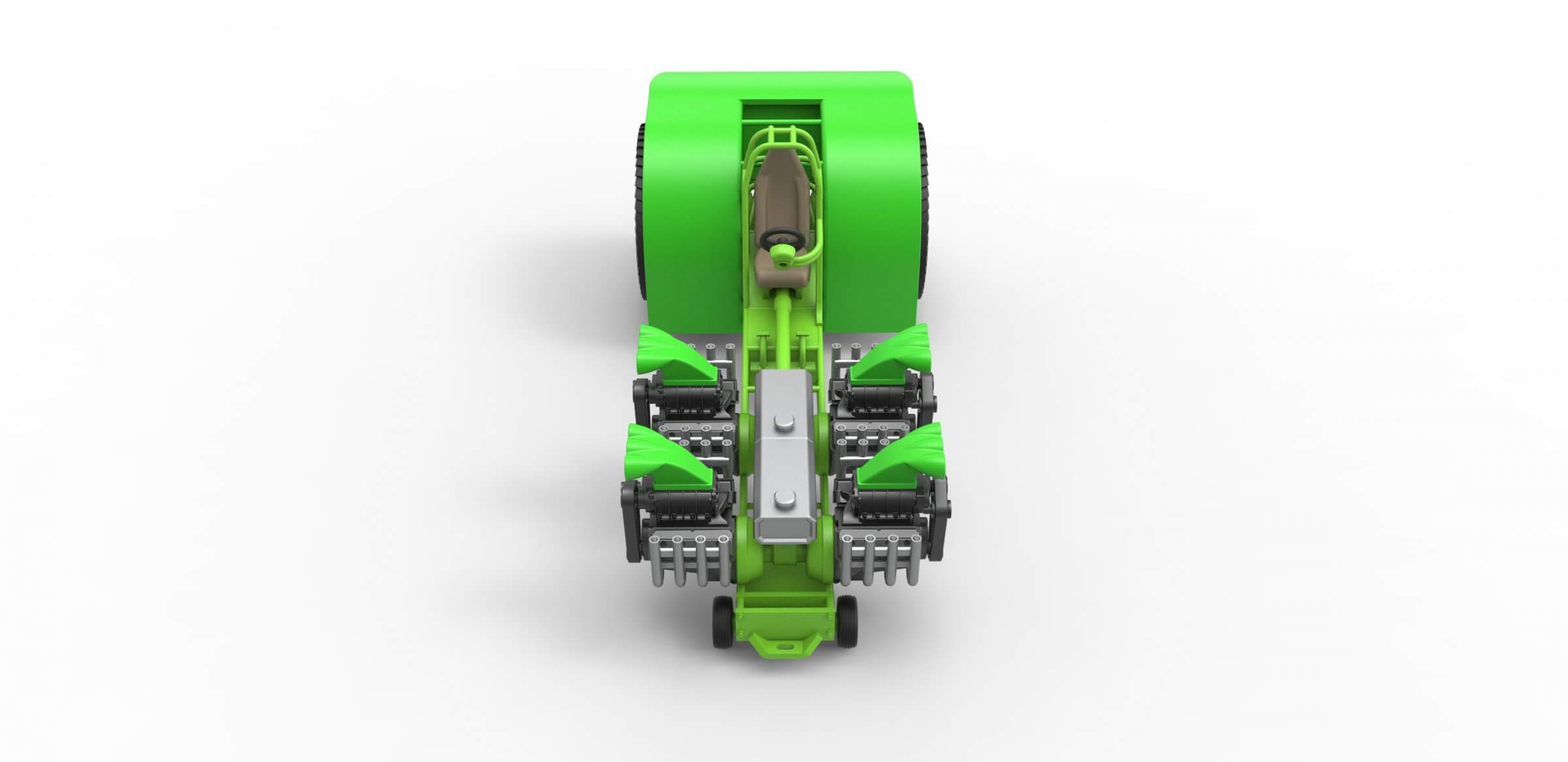 Pulling Tractor with Transverse V8 Engines 1:25 - 3D Model by TechItemsRock