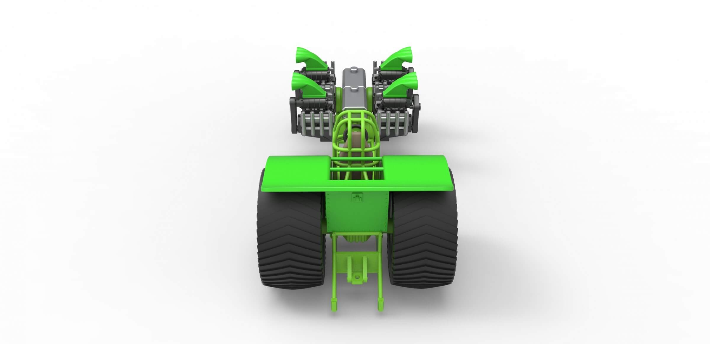 Pulling Tractor with Transverse V8 Engines 1:25 - 3D Model by TechItemsRock