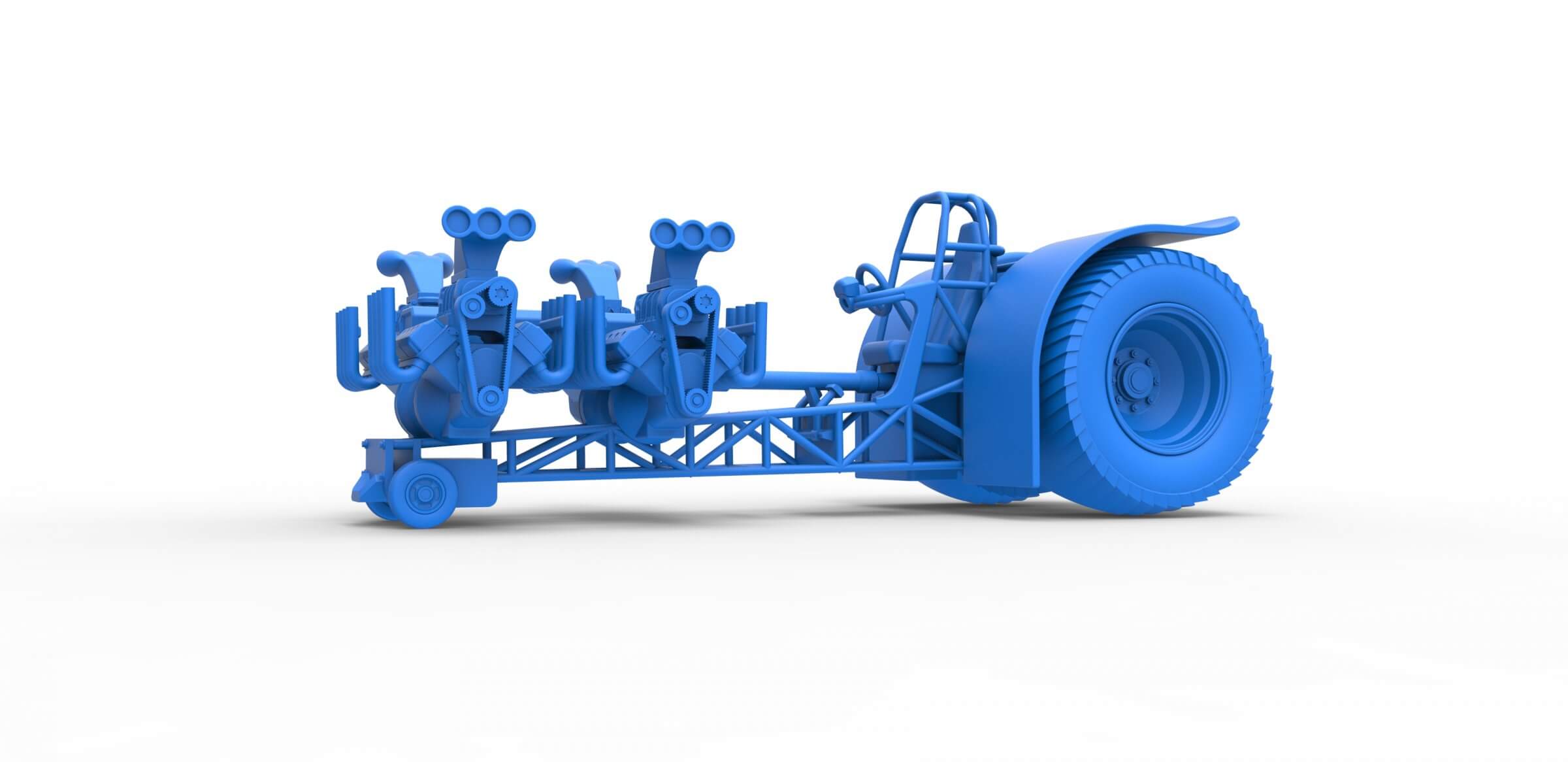 Pulling Tractor with Transverse V8 Engines 1:25 - 3D Model by TechItemsRock