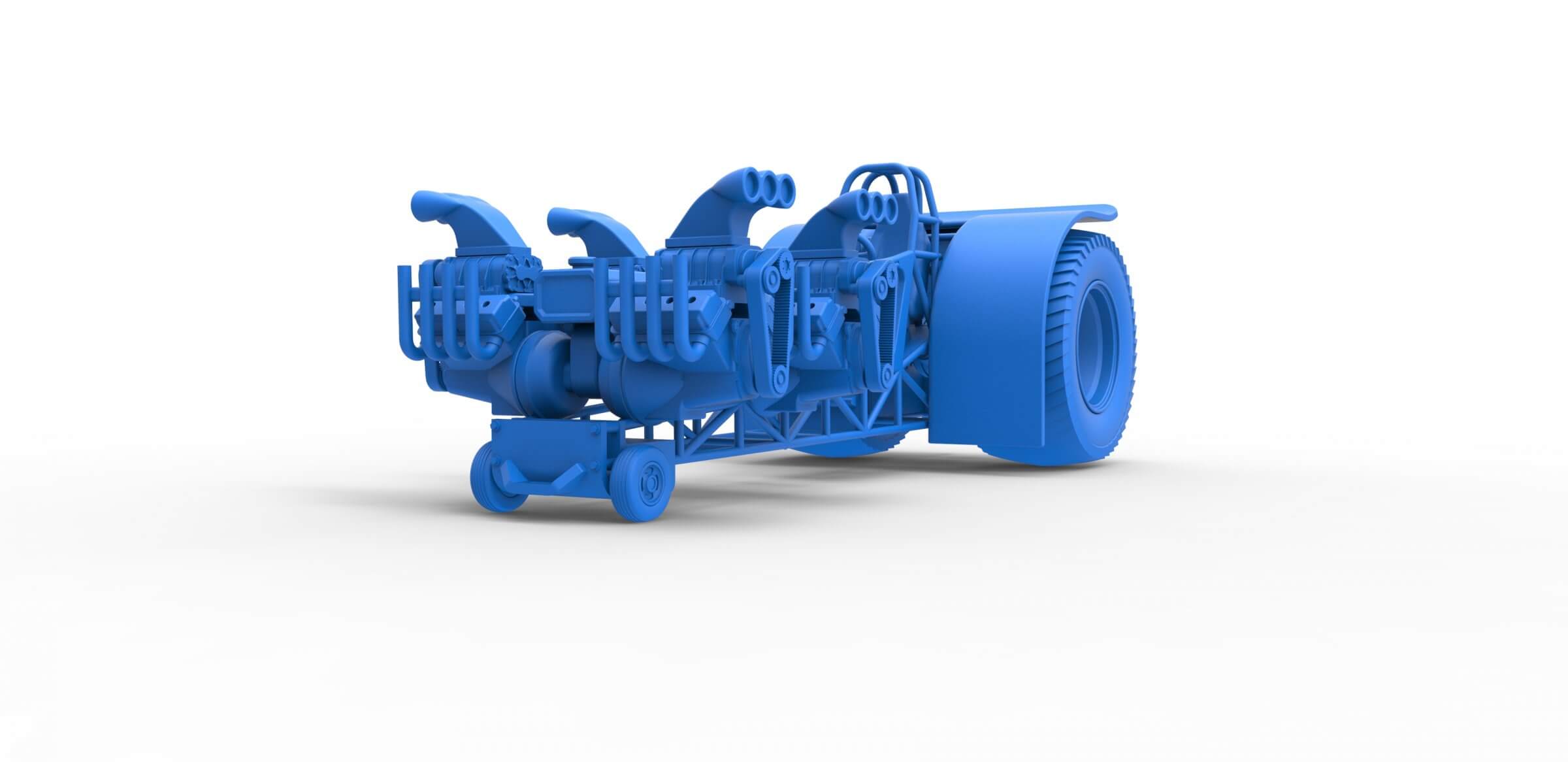 Pulling Tractor with Transverse V8 Engines 1:25 - 3D Model by TechItemsRock