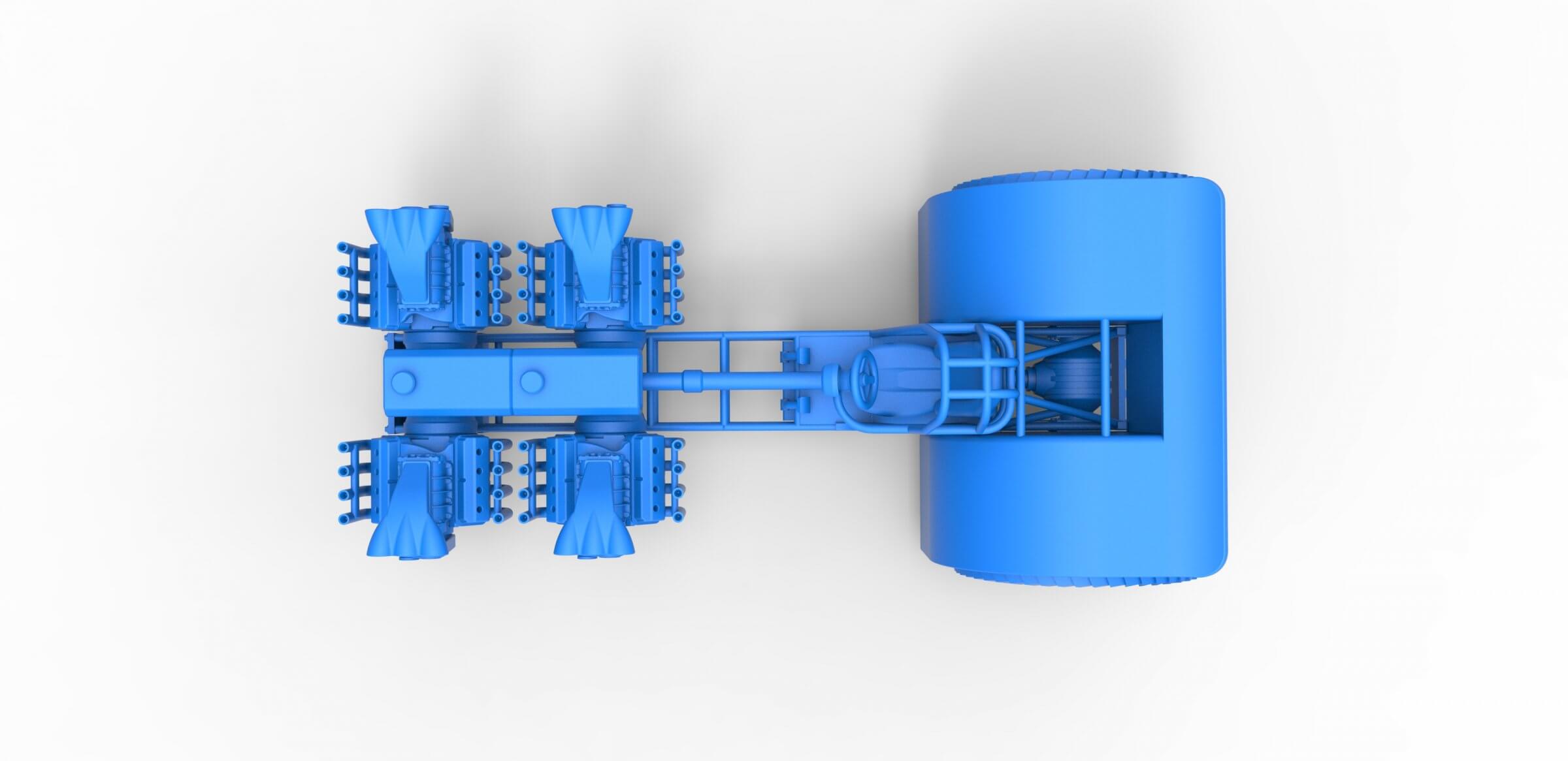 Pulling Tractor with Transverse V8 Engines 1:25 - 3D Model by TechItemsRock