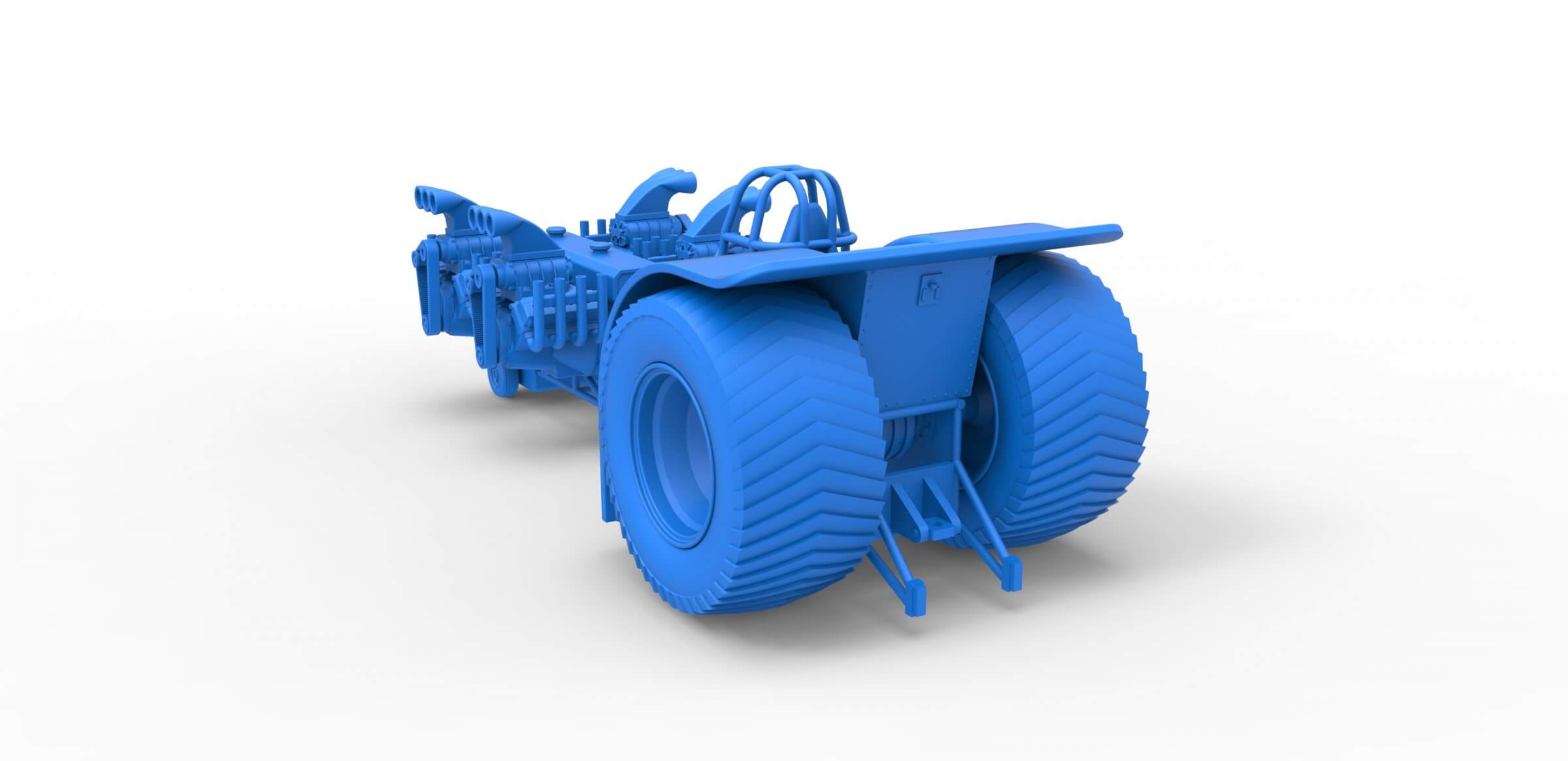 Pulling Tractor with Transverse V8 Engines 1:25 - 3D Model by TechItemsRock