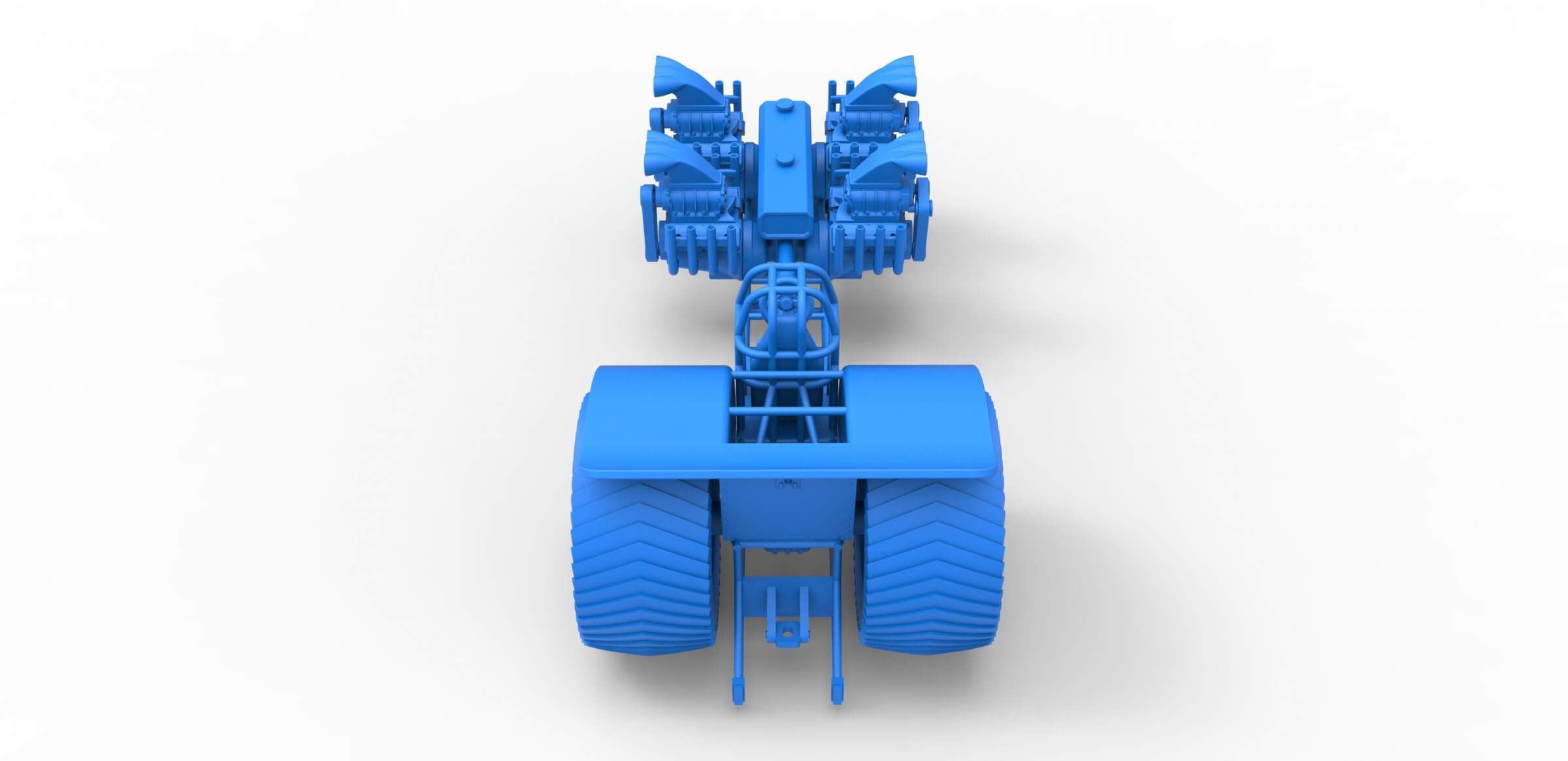 Pulling Tractor with Transverse V8 Engines 1:25 - 3D Model by TechItemsRock