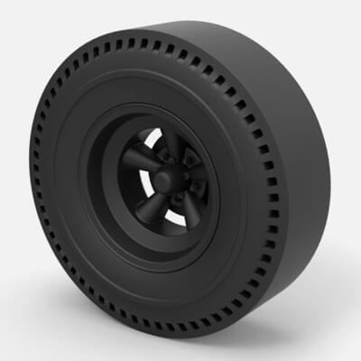 Rear Wheel of Old School Dragster - 3D Model by TechItemsRock