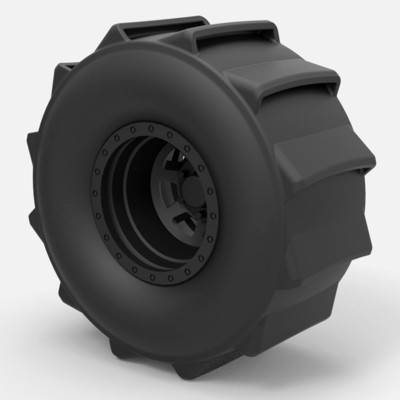 Wheel For Mud Drag Racing - 3D Model by TechItemsRock