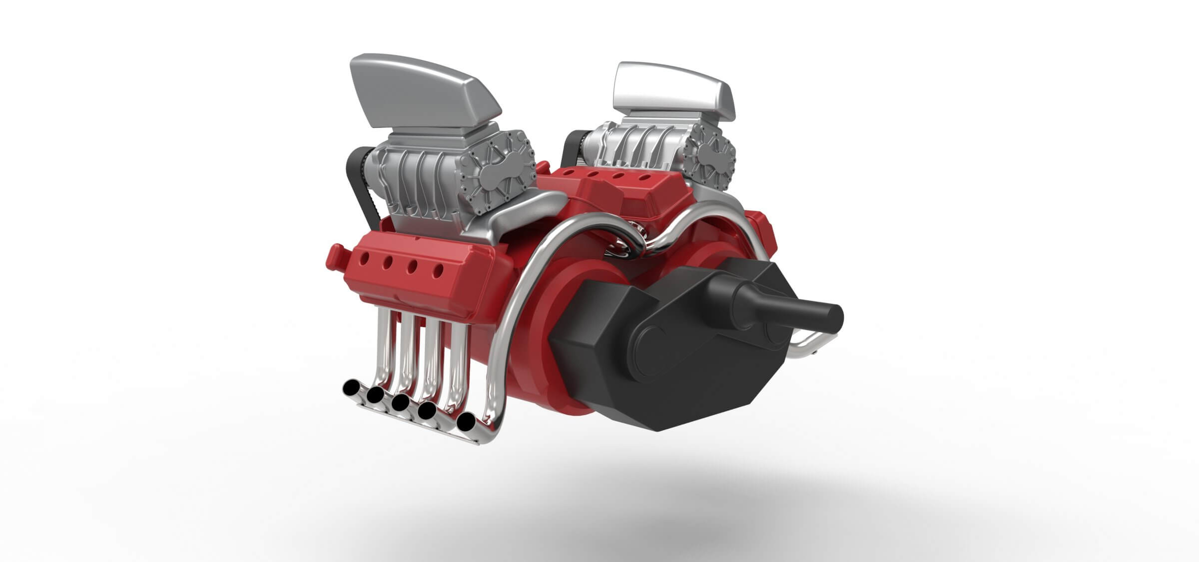 Double Engine V8 Version 2 - 3D Model by TechItemsRock