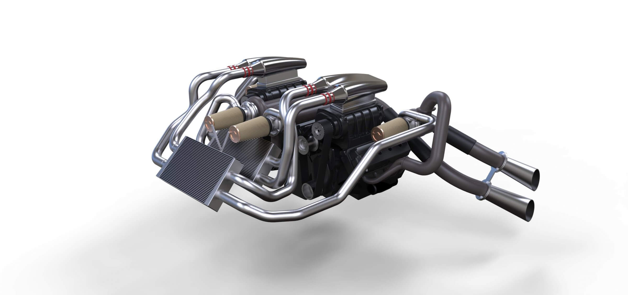 Double V8 Engine - 3D Model by TechItemsRock