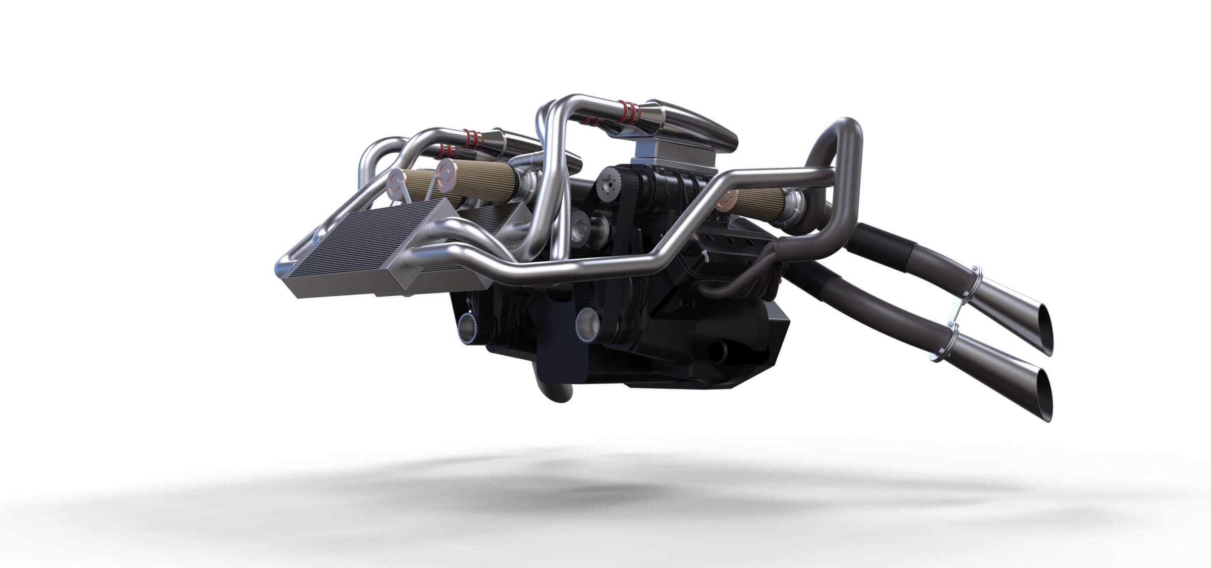 Double V8 Engine - 3D Model by TechItemsRock