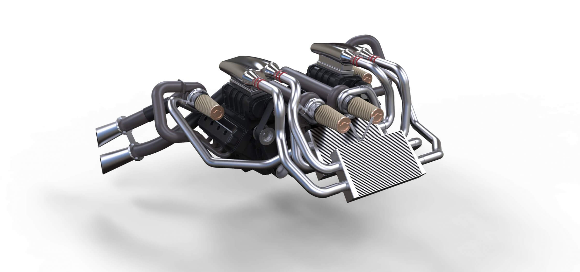 Double V8 Engine - 3D Model by TechItemsRock