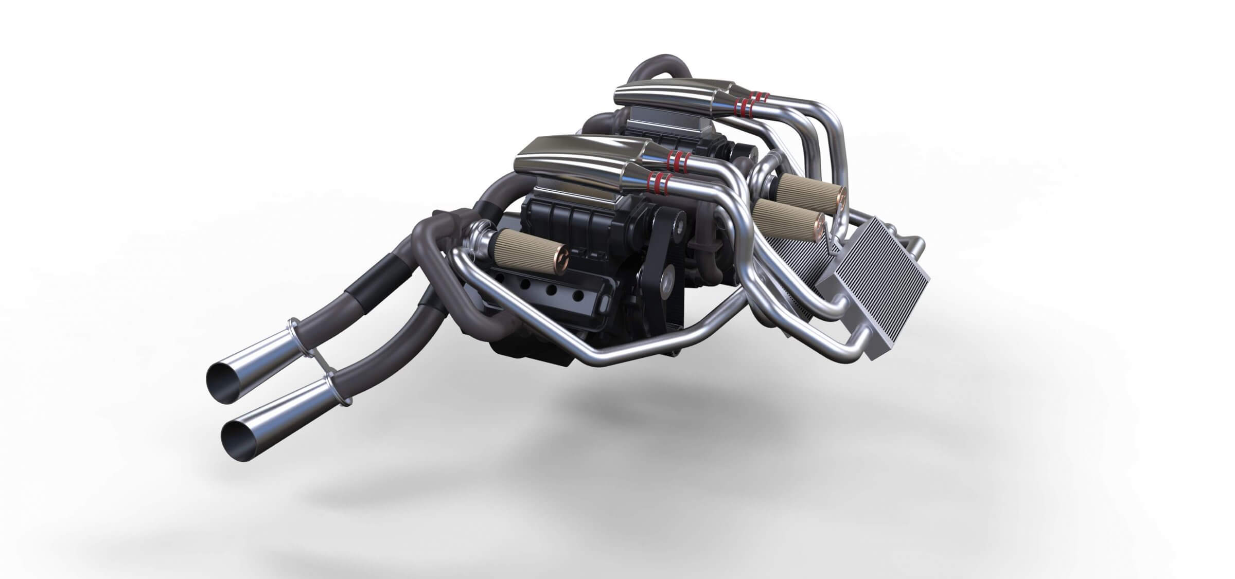 Double V8 Engine - 3D Model by TechItemsRock
