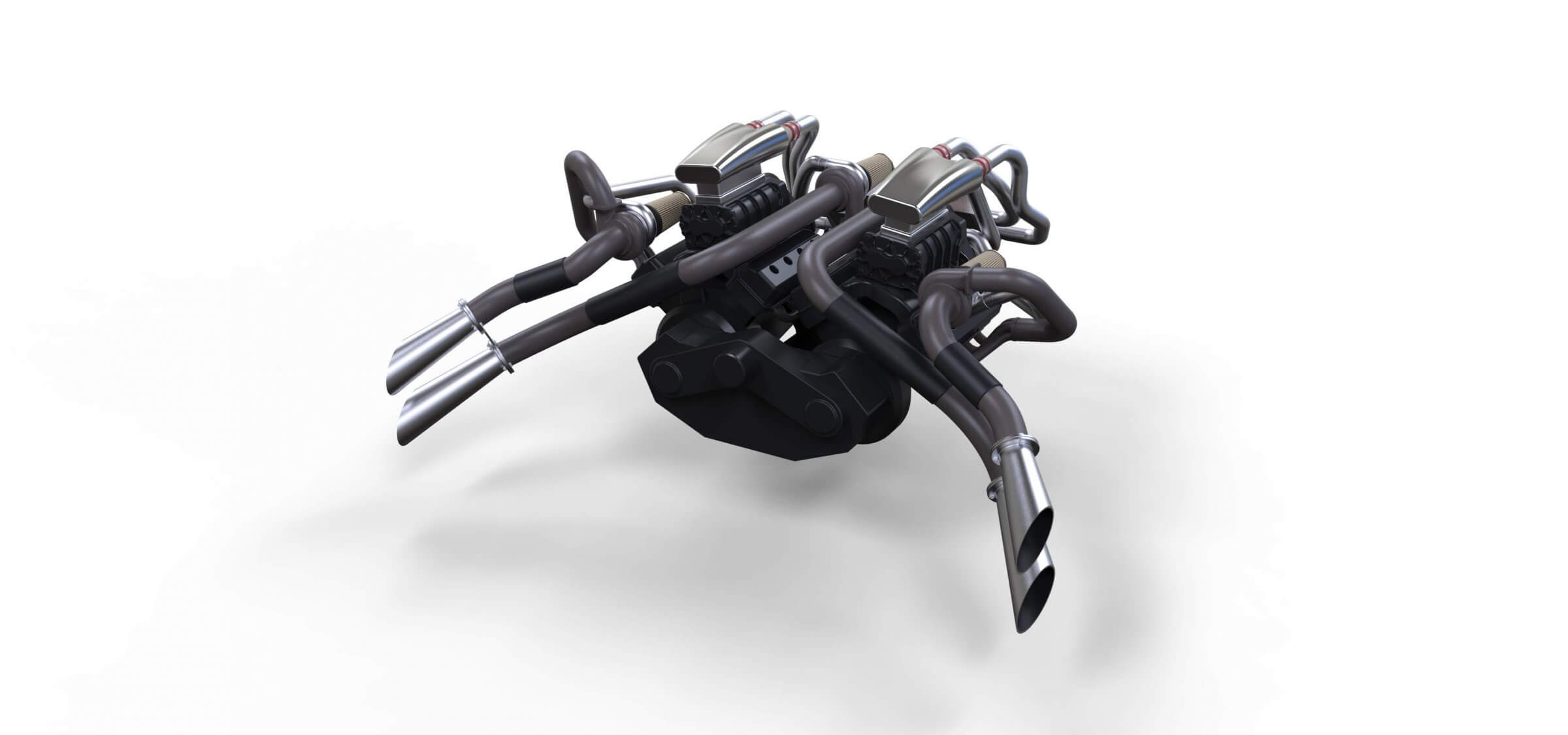 Double V8 Engine - 3D Model by TechItemsRock