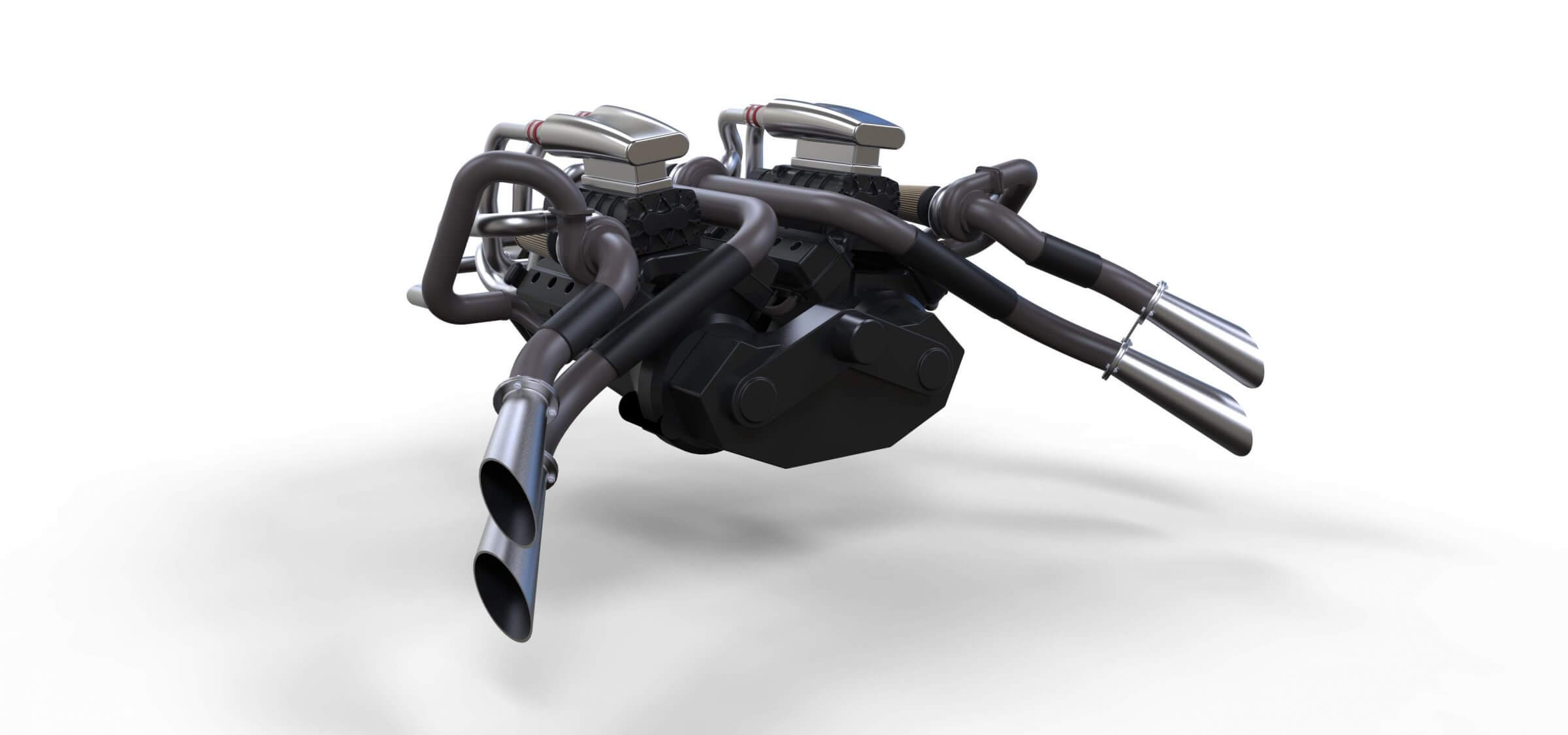 Double V8 Engine - 3D Model by TechItemsRock