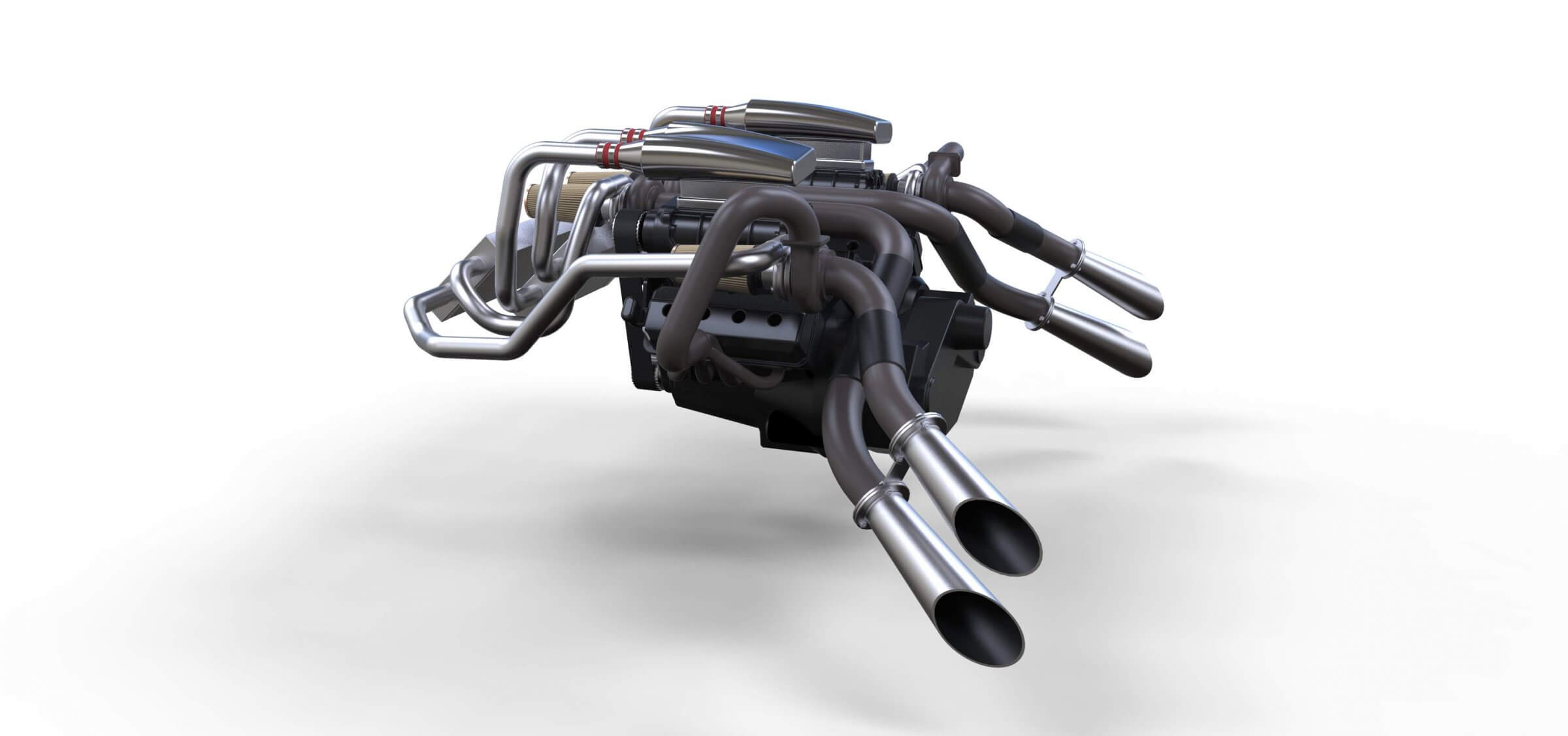 Double V8 Engine - 3D Model by TechItemsRock