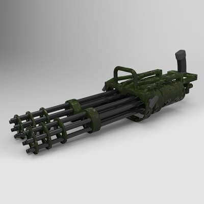 Double Machine Gun - 3D Model by TechItemsRock