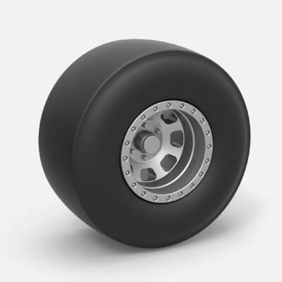 Dragster Rear Wheel 1:25 - 3D Model by TechItemsRock