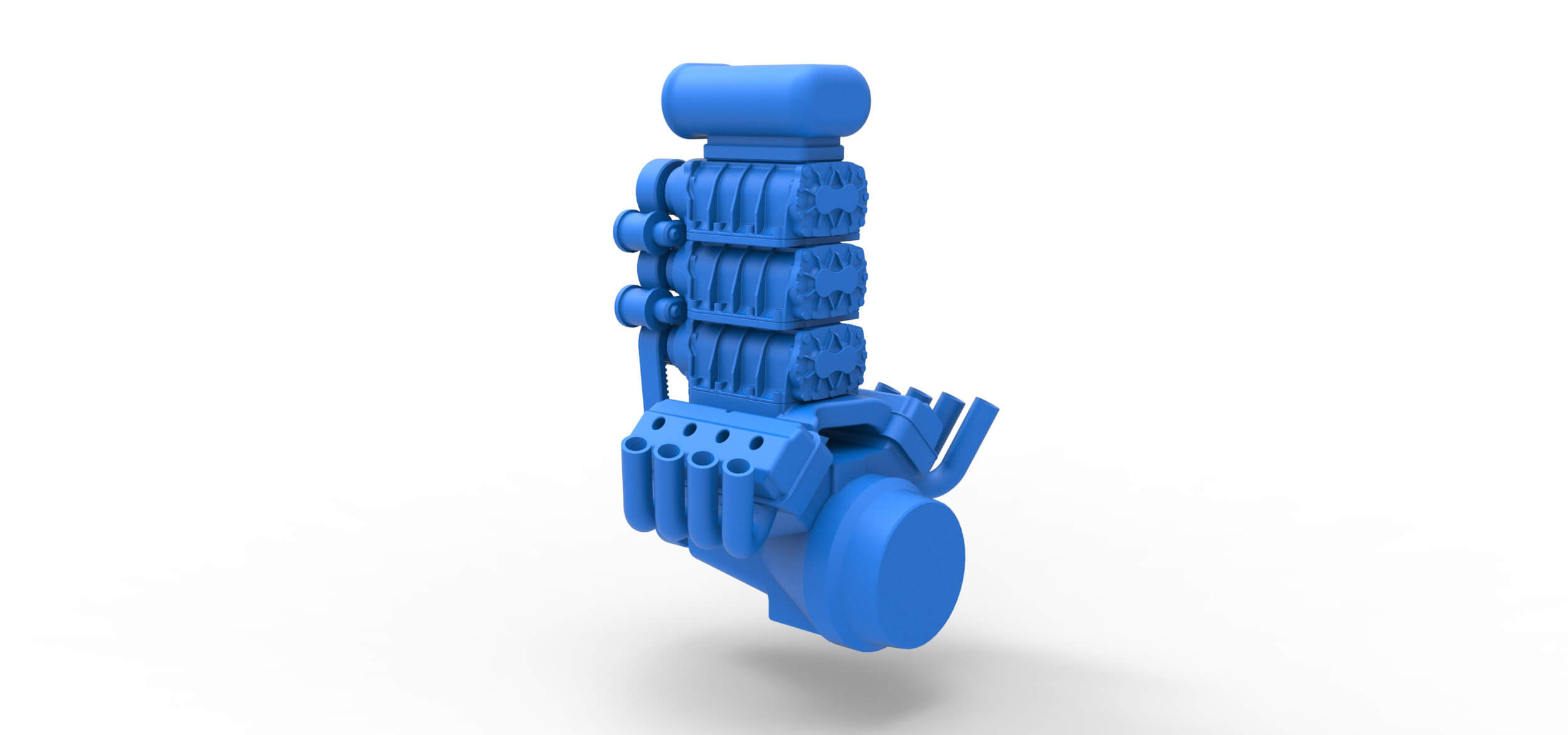 Engine V8 With Triple Supercharger 1:25 - 3D Model by TechItemsRock
