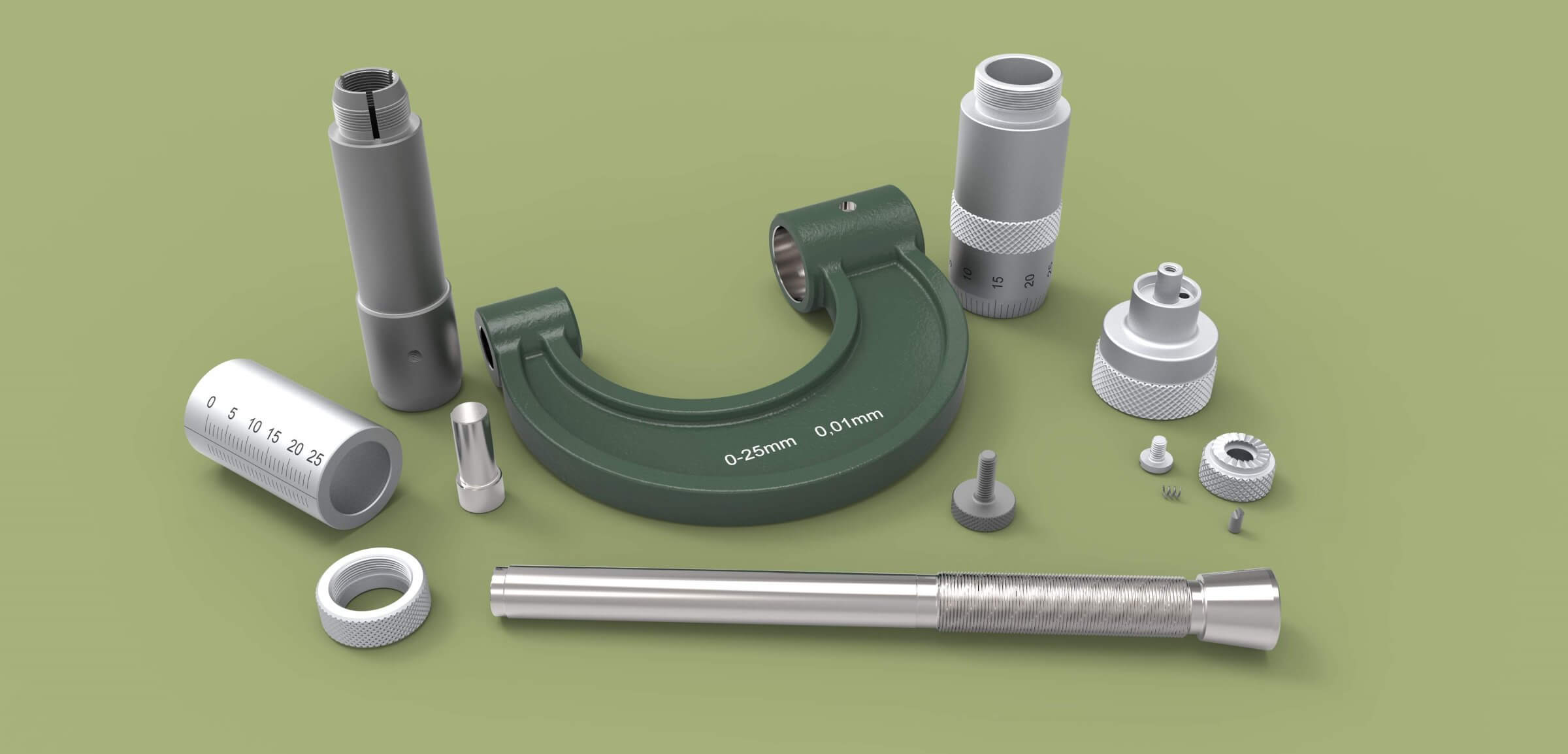 External Micrometer - 3D Model by TechItemsRock
