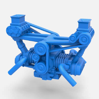 Flat 4 Engine 1:25 - 3D Model by TechItemsRock