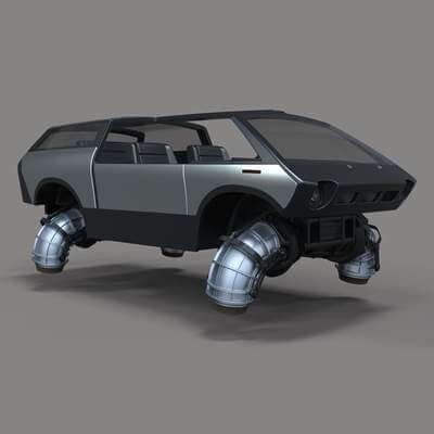 Flying Jet Car - 3D Model by TechItemsRock