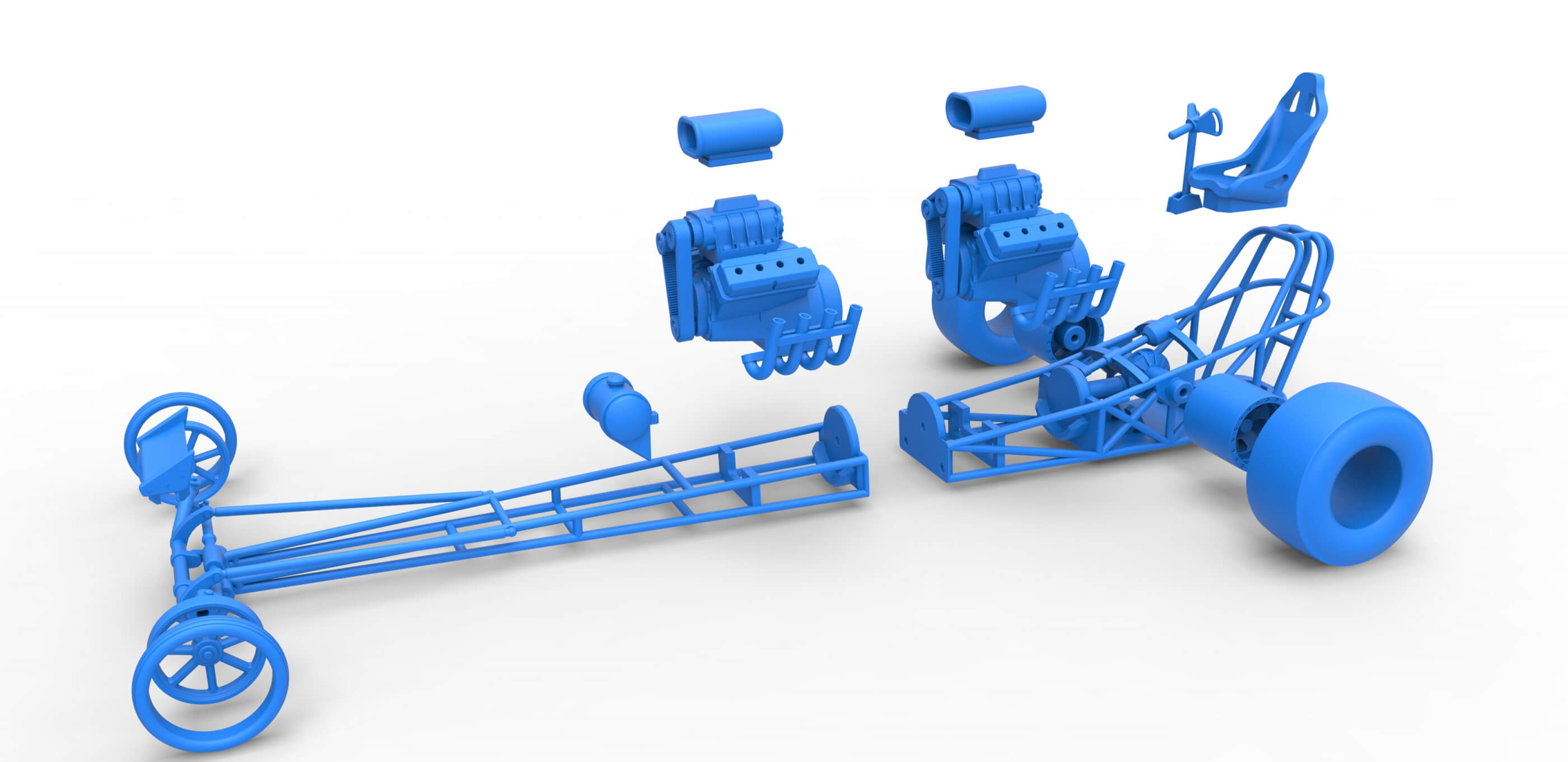 Front Engine Dragster 2 V8 1:25 - 3D Model by TechItemsRock