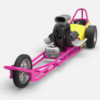 Front Engine Dragster V8 1:25 - 3D Model by TechItemsRock