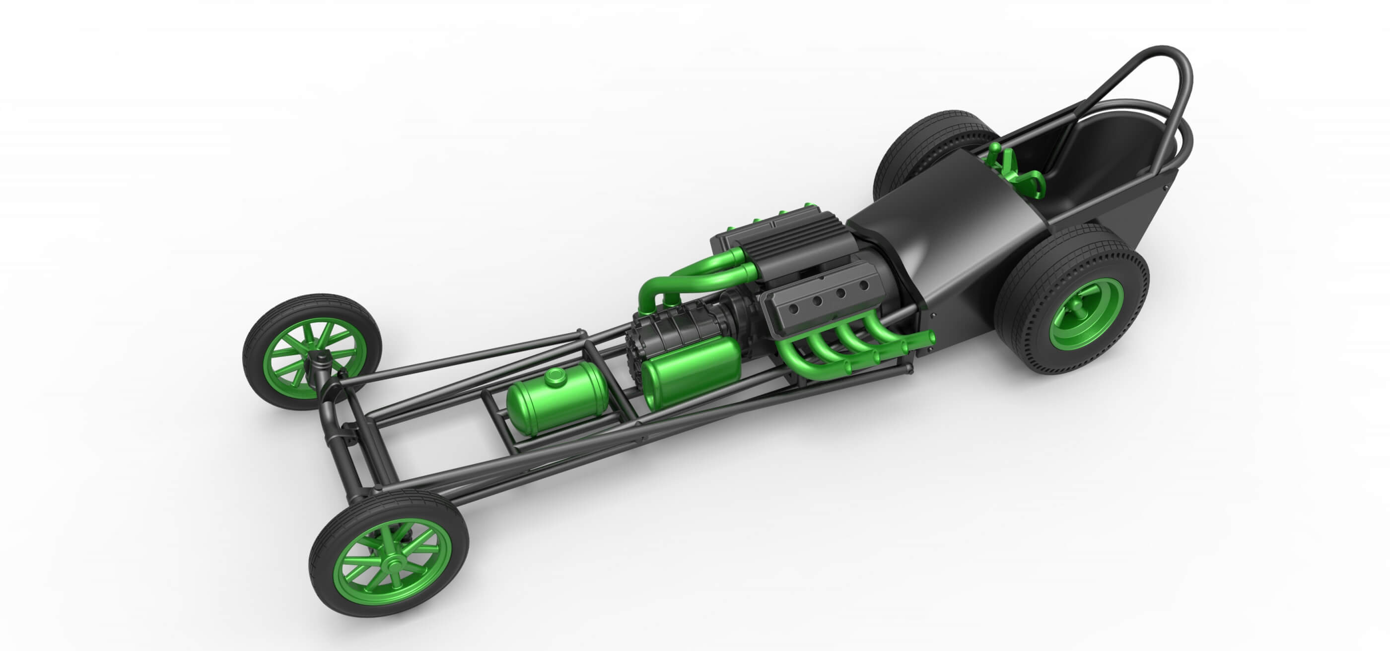 Front Engine Dragster V8 1:25 - 3D Model by TechItemsRock