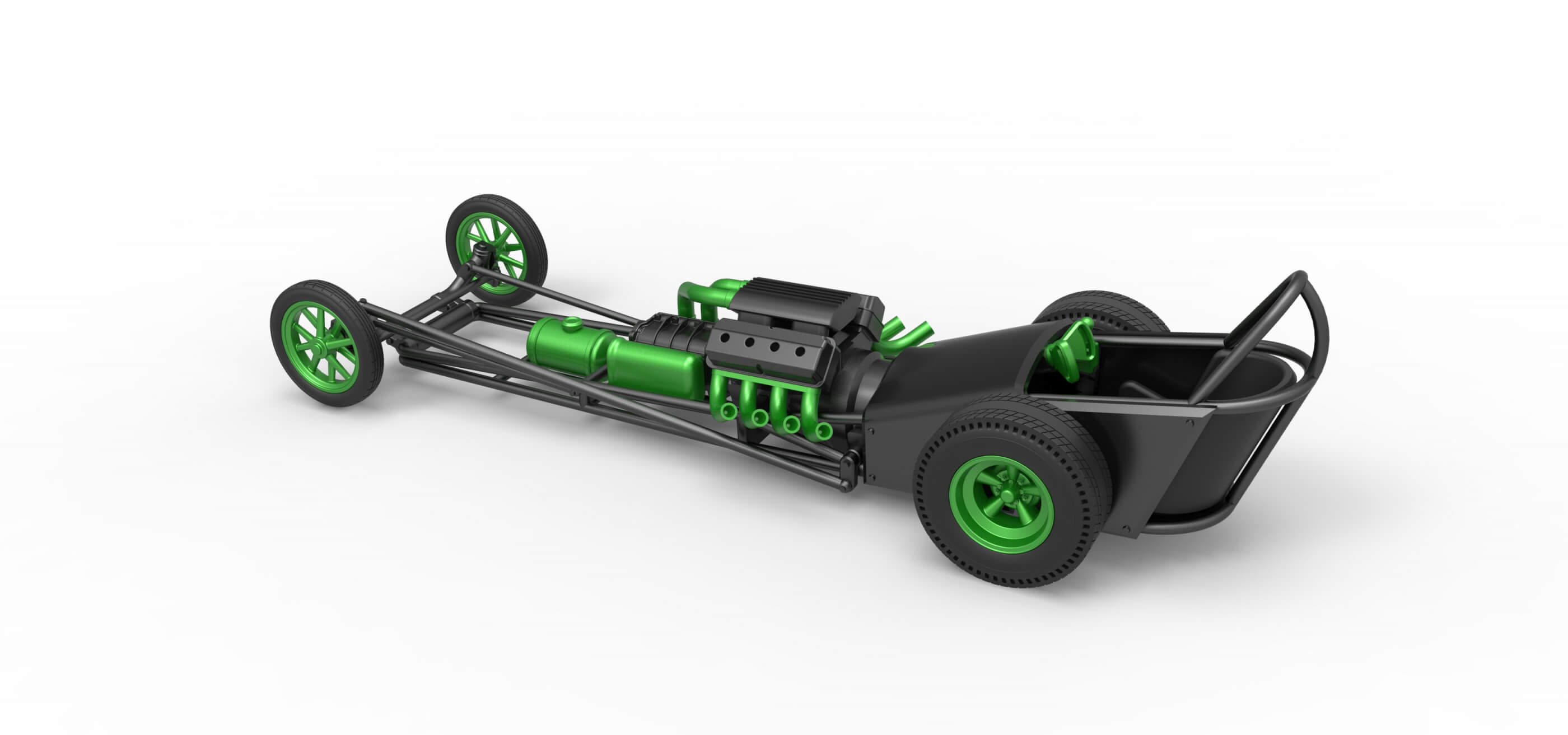 Front Engine Dragster V8 1:25 - 3D Model by TechItemsRock