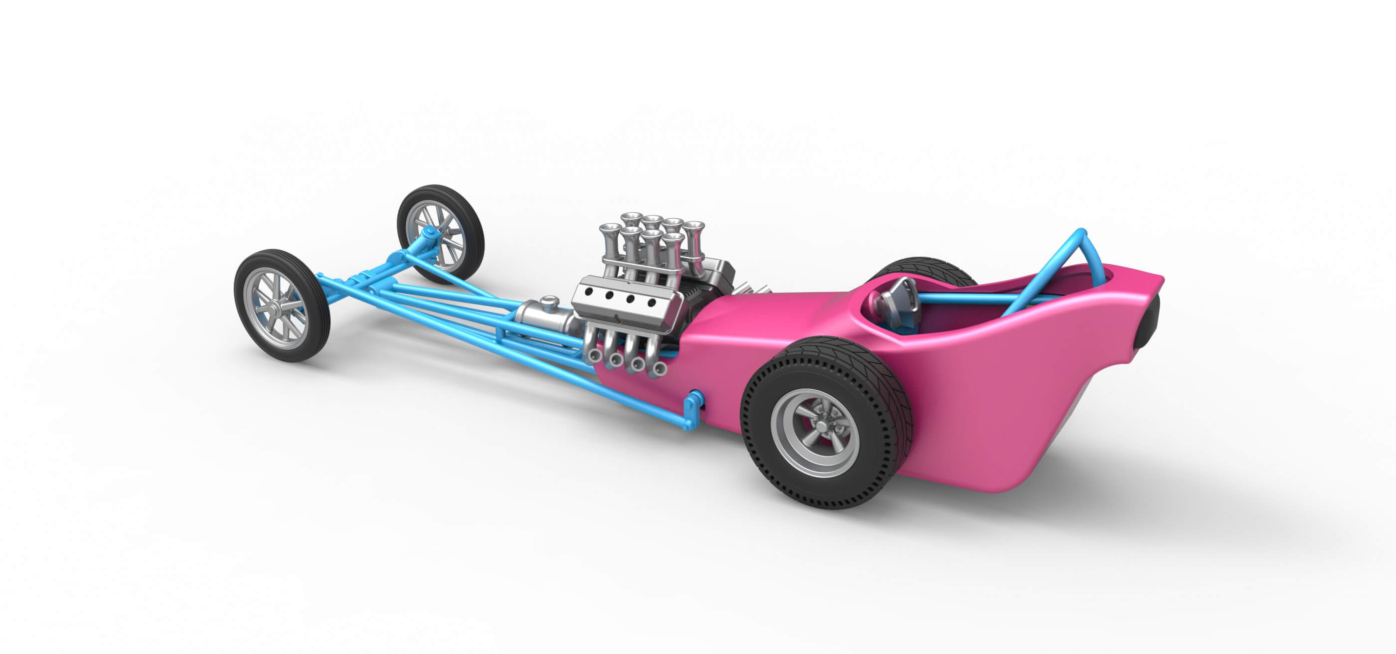 Front Engine Dragster V8 1:25 - 3D Model by TechItemsRock