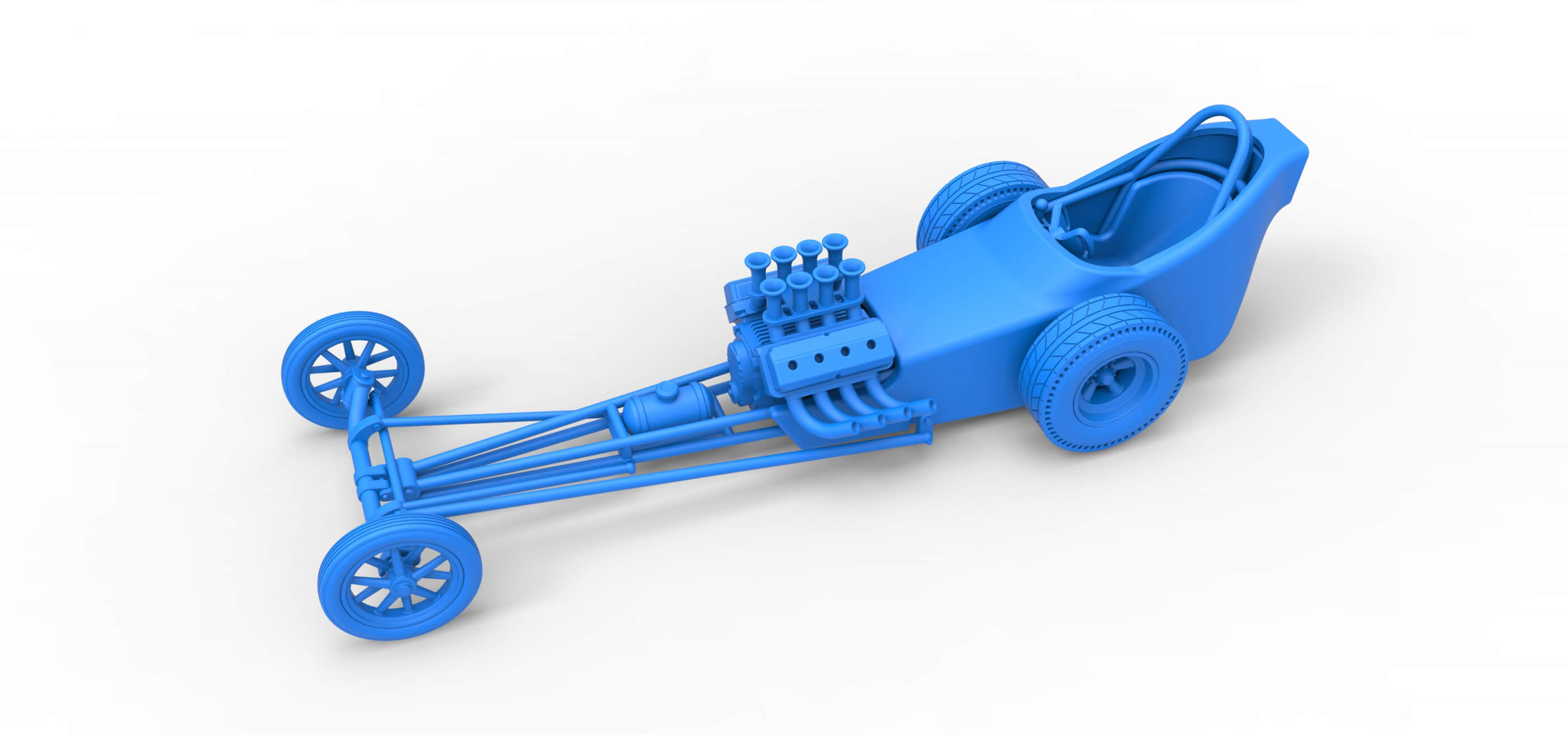 Front Engine Dragster V8 1:25 - 3D Model by TechItemsRock