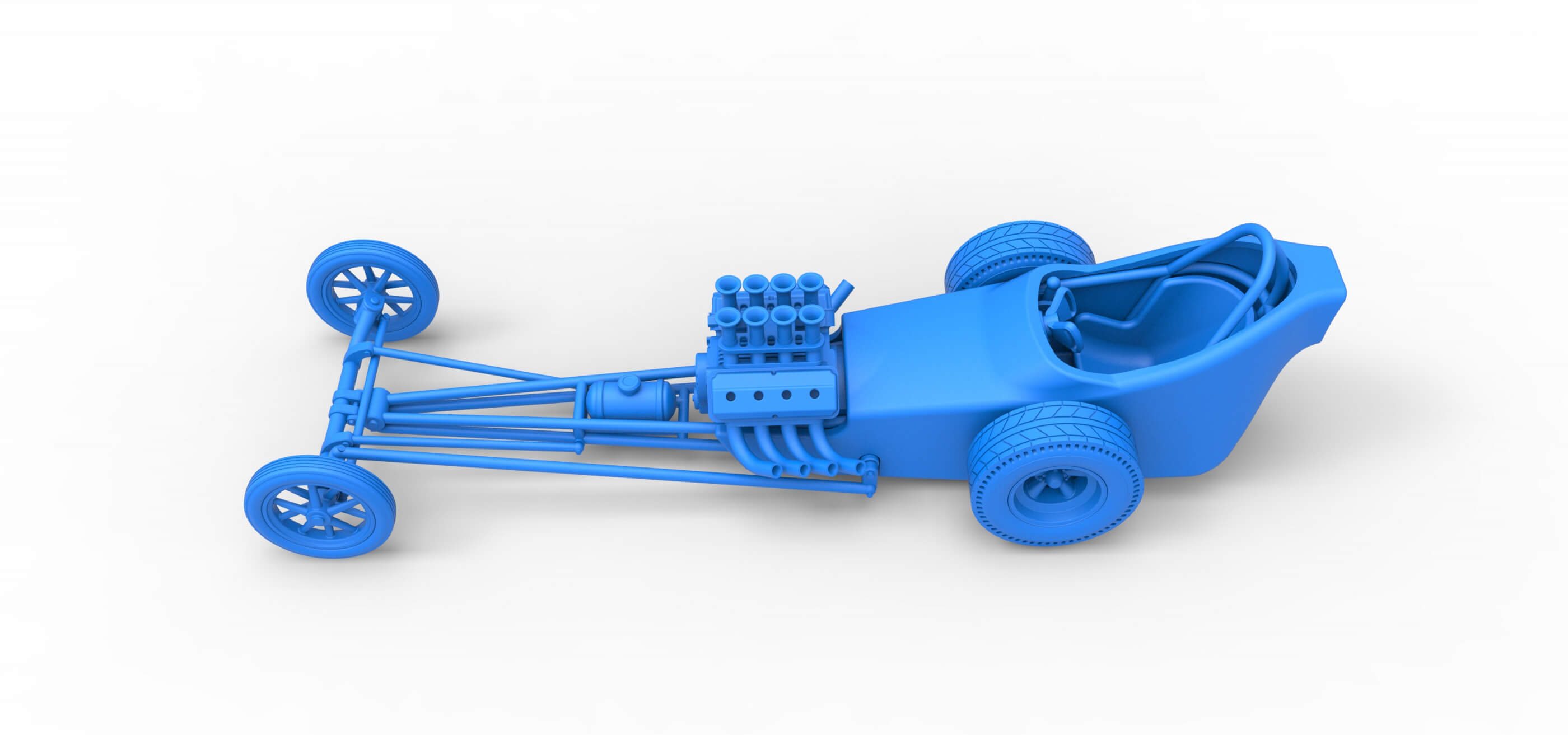 Front Engine Dragster V8 1:25 - 3D Model by TechItemsRock