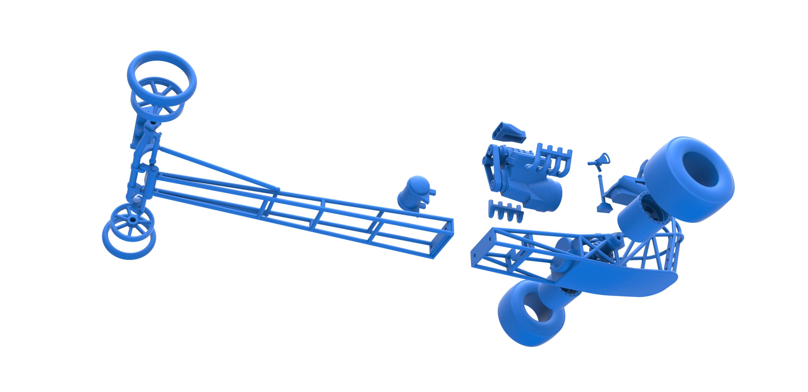 Front Engine Dragster V8 1:25 - 3D Model by TechItemsRock