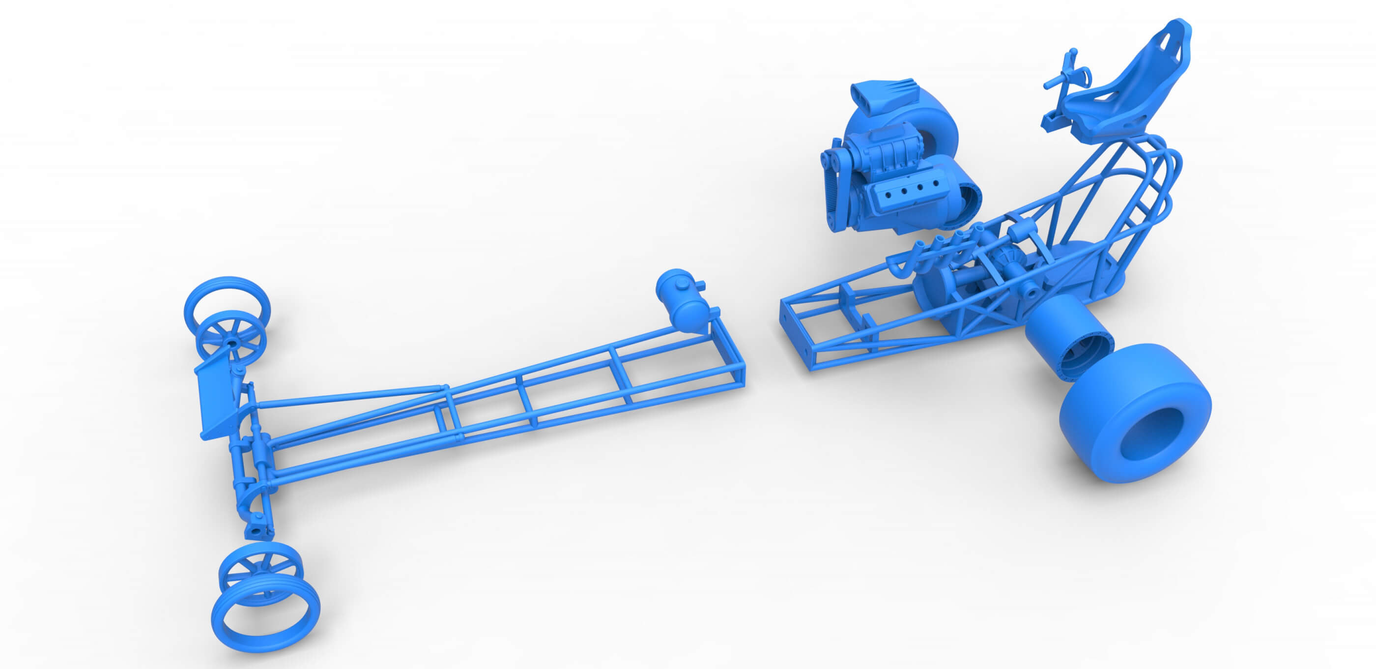 Front Engine Dragster V8 1:25 - 3D Model by TechItemsRock