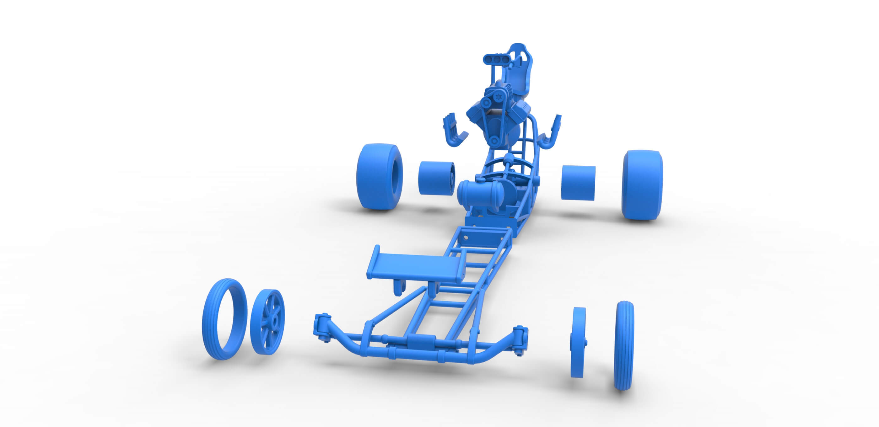 Front Engine Dragster V8 1:25 - 3D Model by TechItemsRock