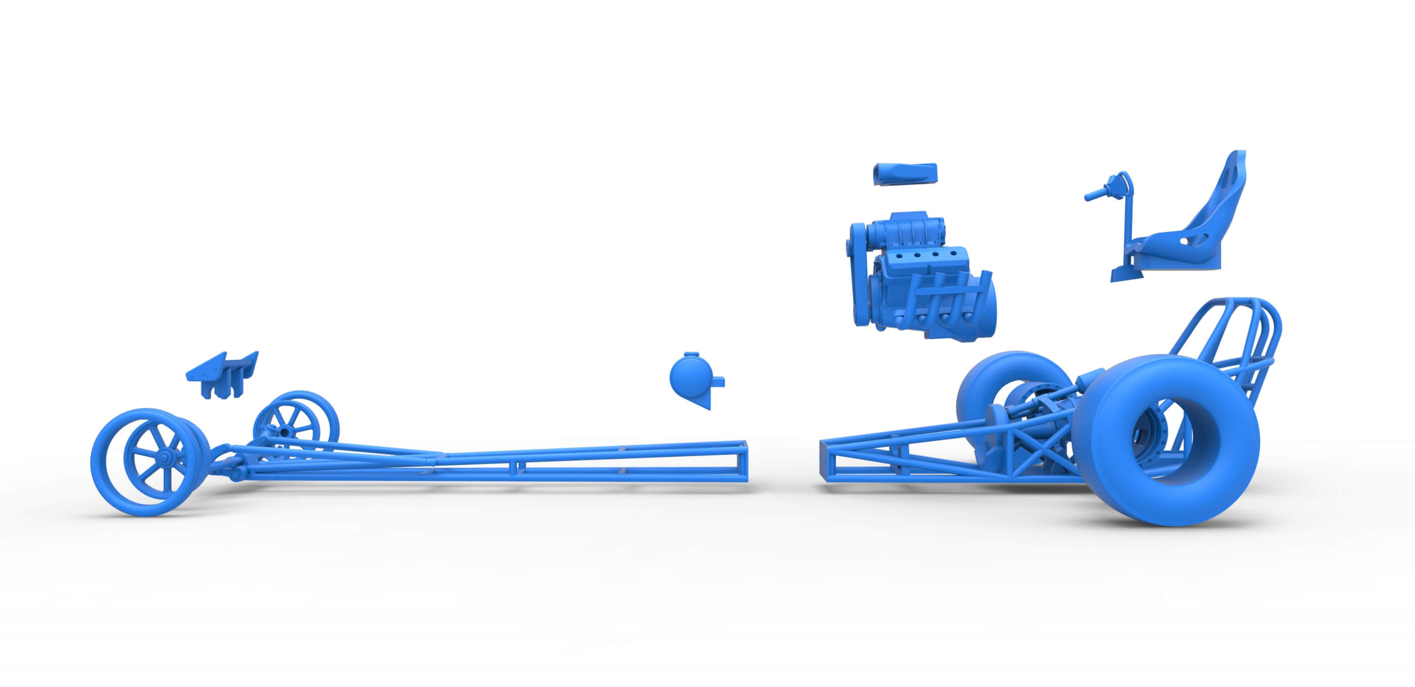 Front Engine Dragster V8 1:25 - 3D Model by TechItemsRock
