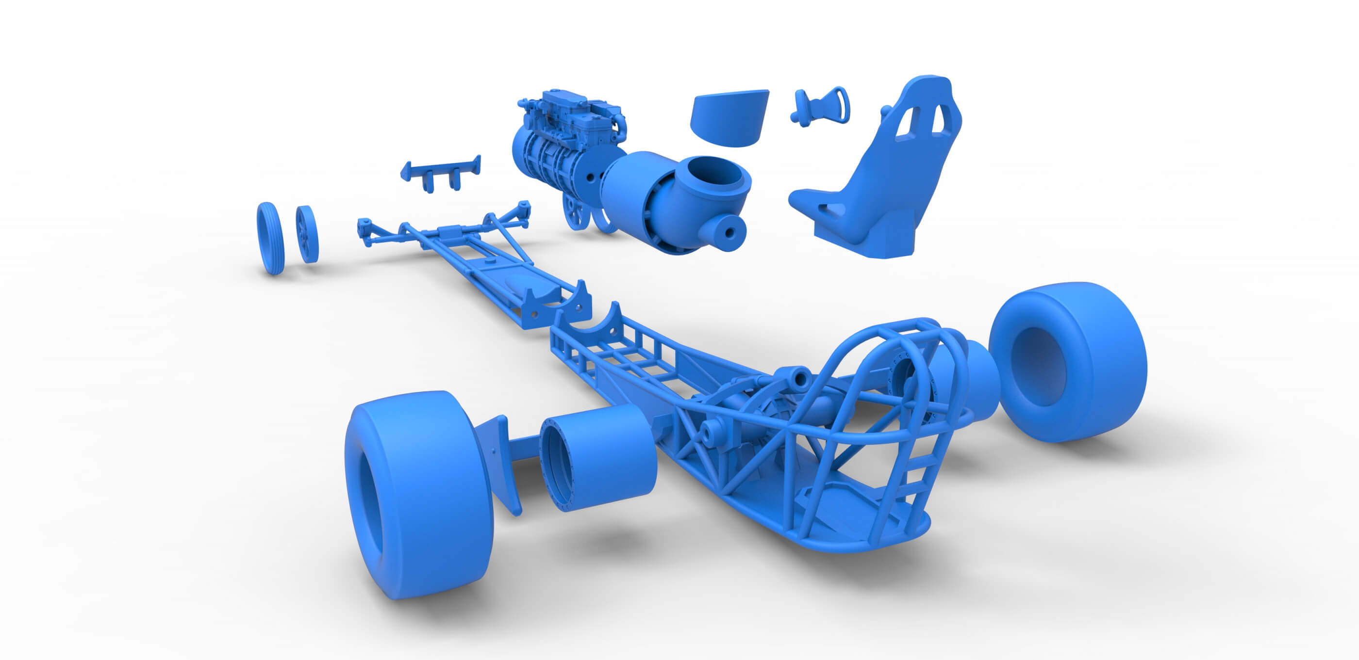Front Engine Jet Dragster 1:25 - 3D Model by TechItemsRock