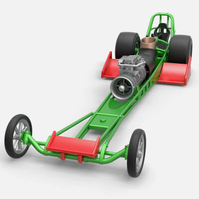 Front Engine Jet Dragster 1:25 - 3D Model by TechItemsRock