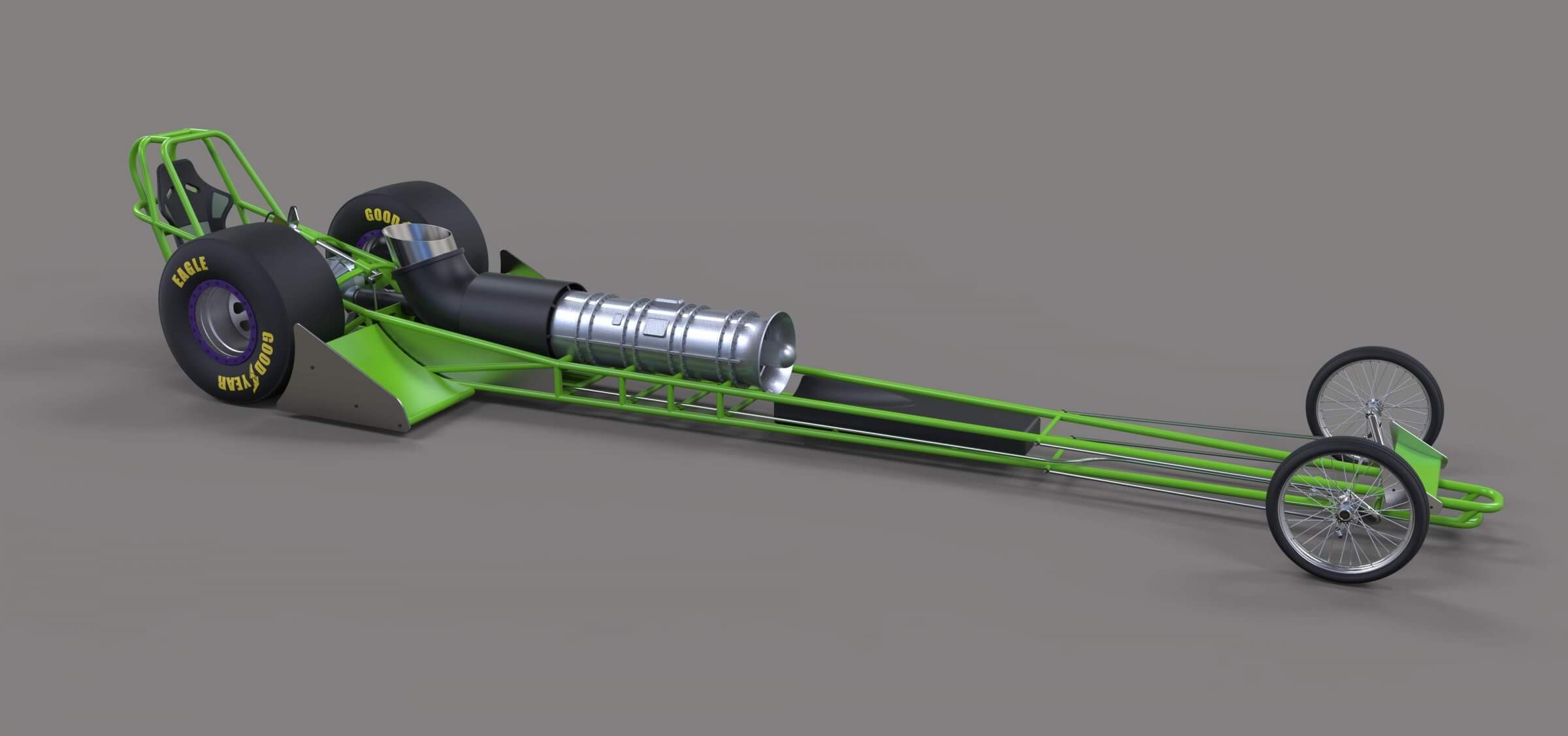 Front Engine Jet Dragster - 3D Model by TechItemsRock