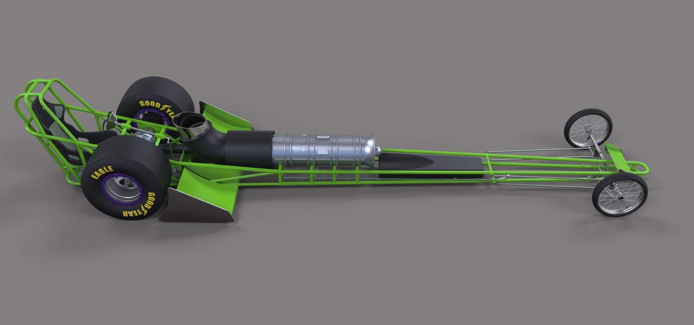 Front Engine Jet Dragster - 3D Model by TechItemsRock