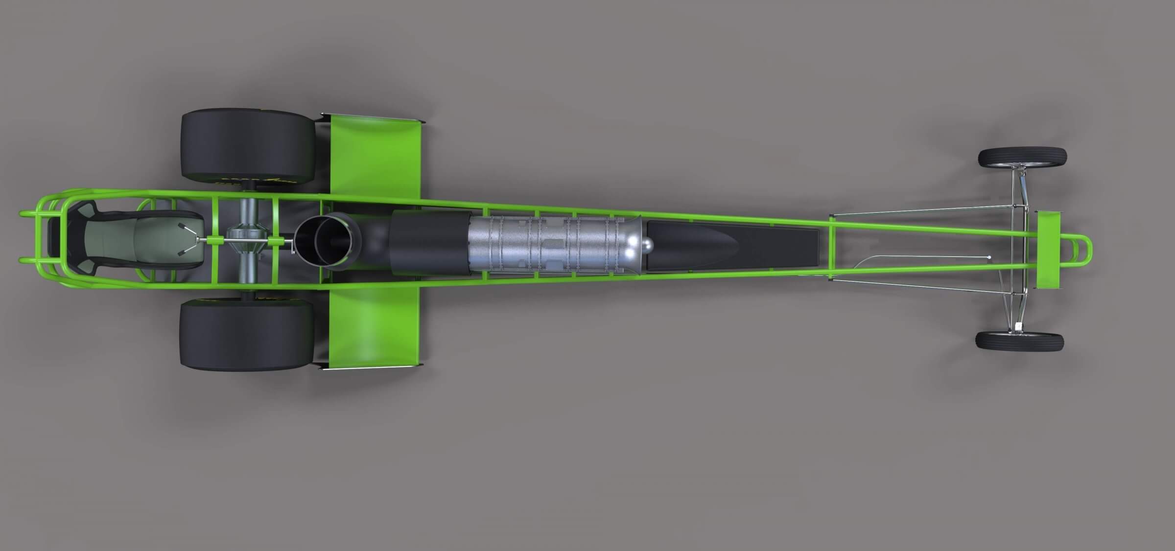 Front Engine Jet Dragster - 3D Model by TechItemsRock