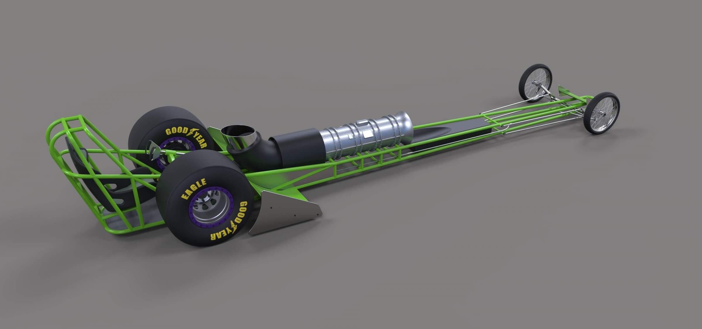 Front Engine Jet Dragster - 3D Model by TechItemsRock