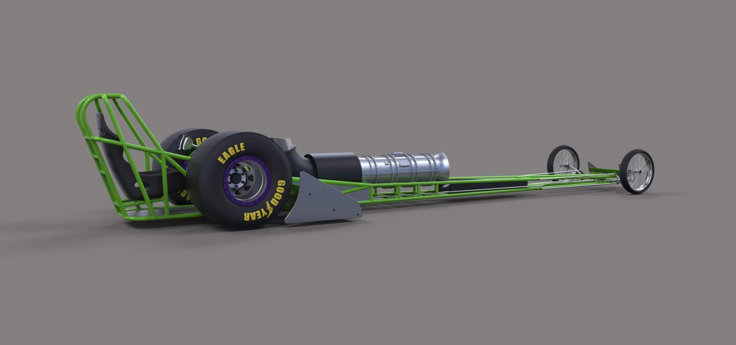 Front Engine Jet Dragster - 3D Model by TechItemsRock