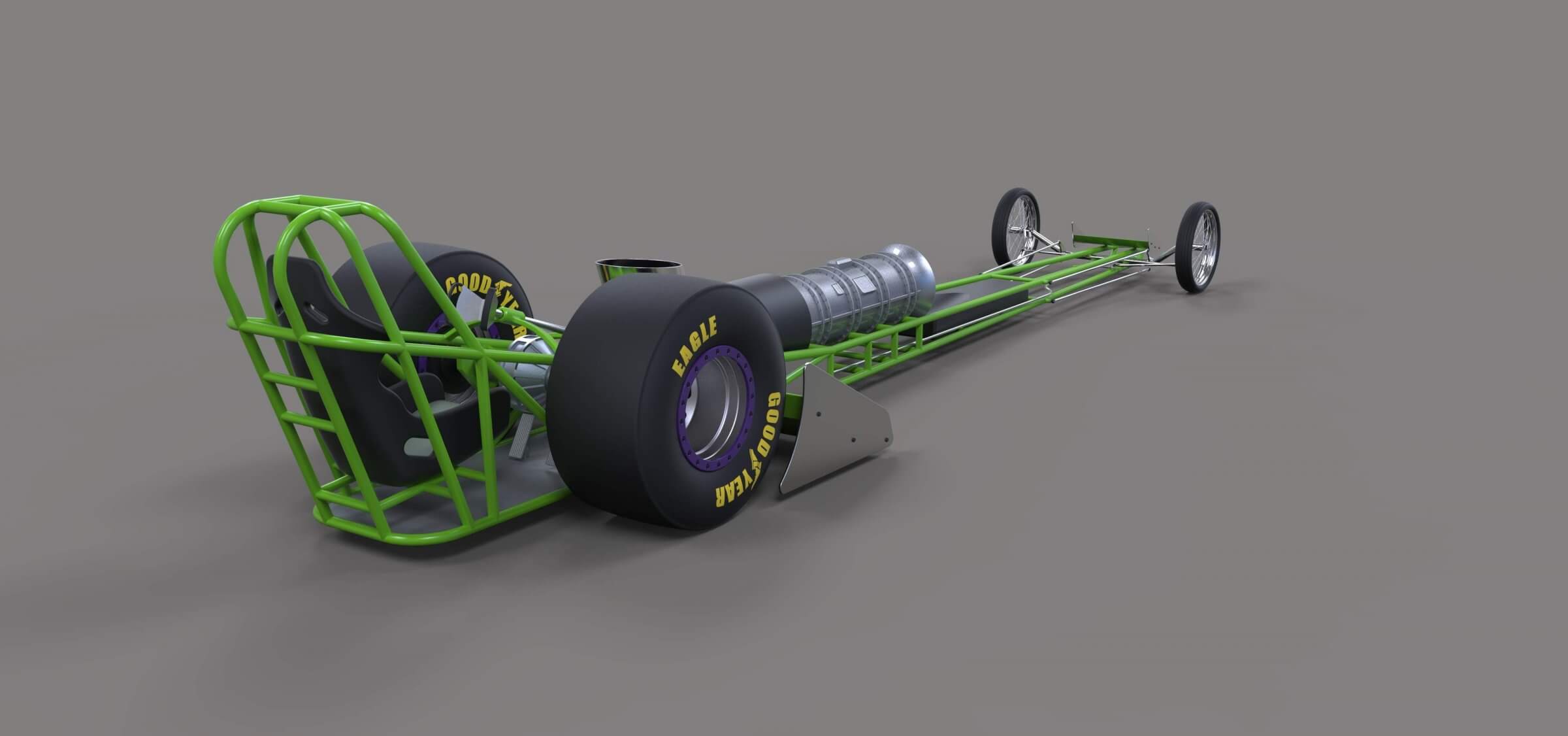 Front Engine Jet Dragster - 3D Model by TechItemsRock