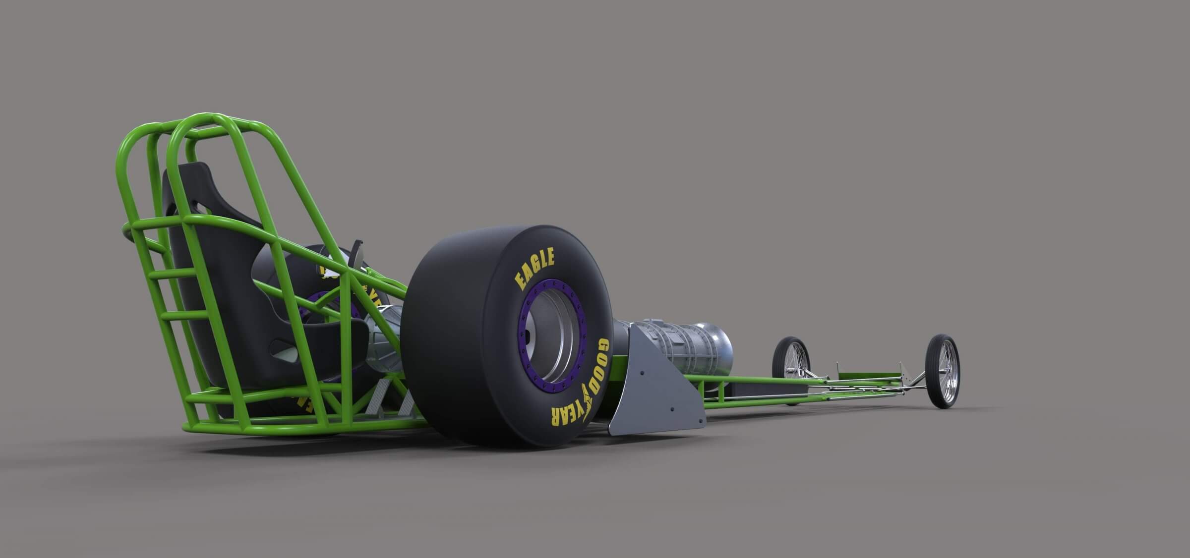 Front Engine Jet Dragster - 3D Model by TechItemsRock