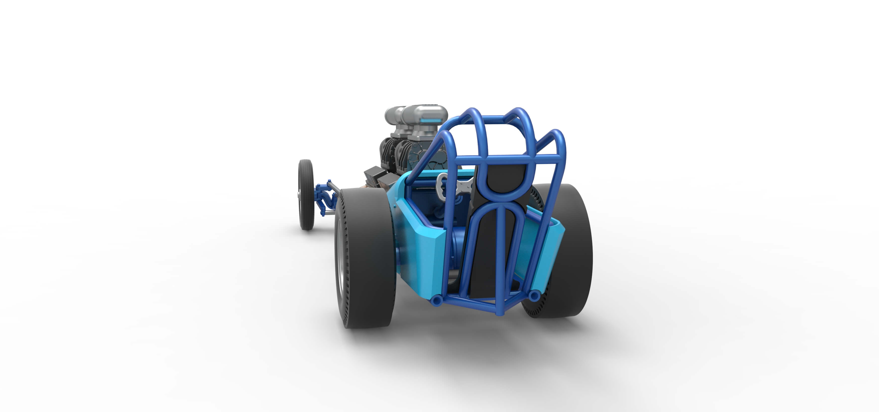 Front Engine Old School Dragster With 2 V8 Version 2 1:25 - 3D Model by ...