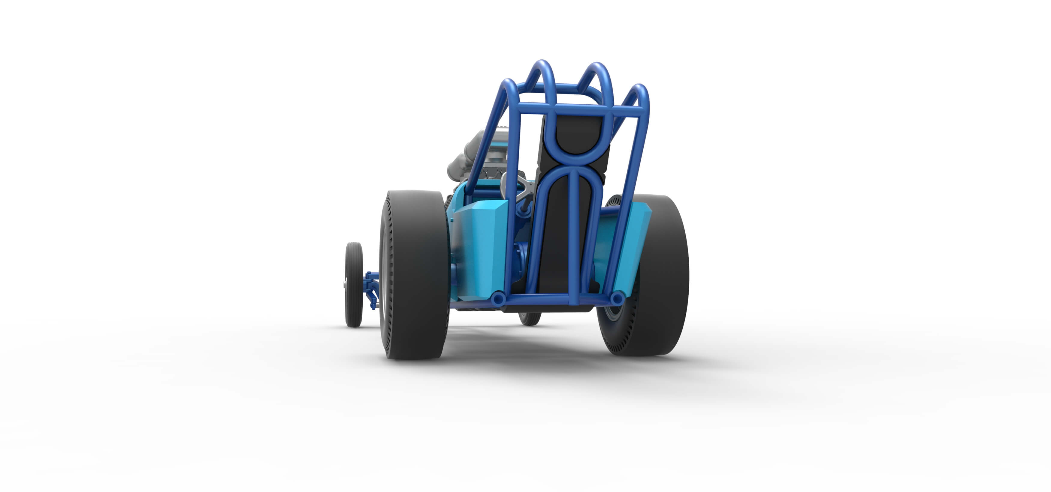 Front Engine Old School Dragster With 2 V8 Version 2 1:25 - 3D Model by ...
