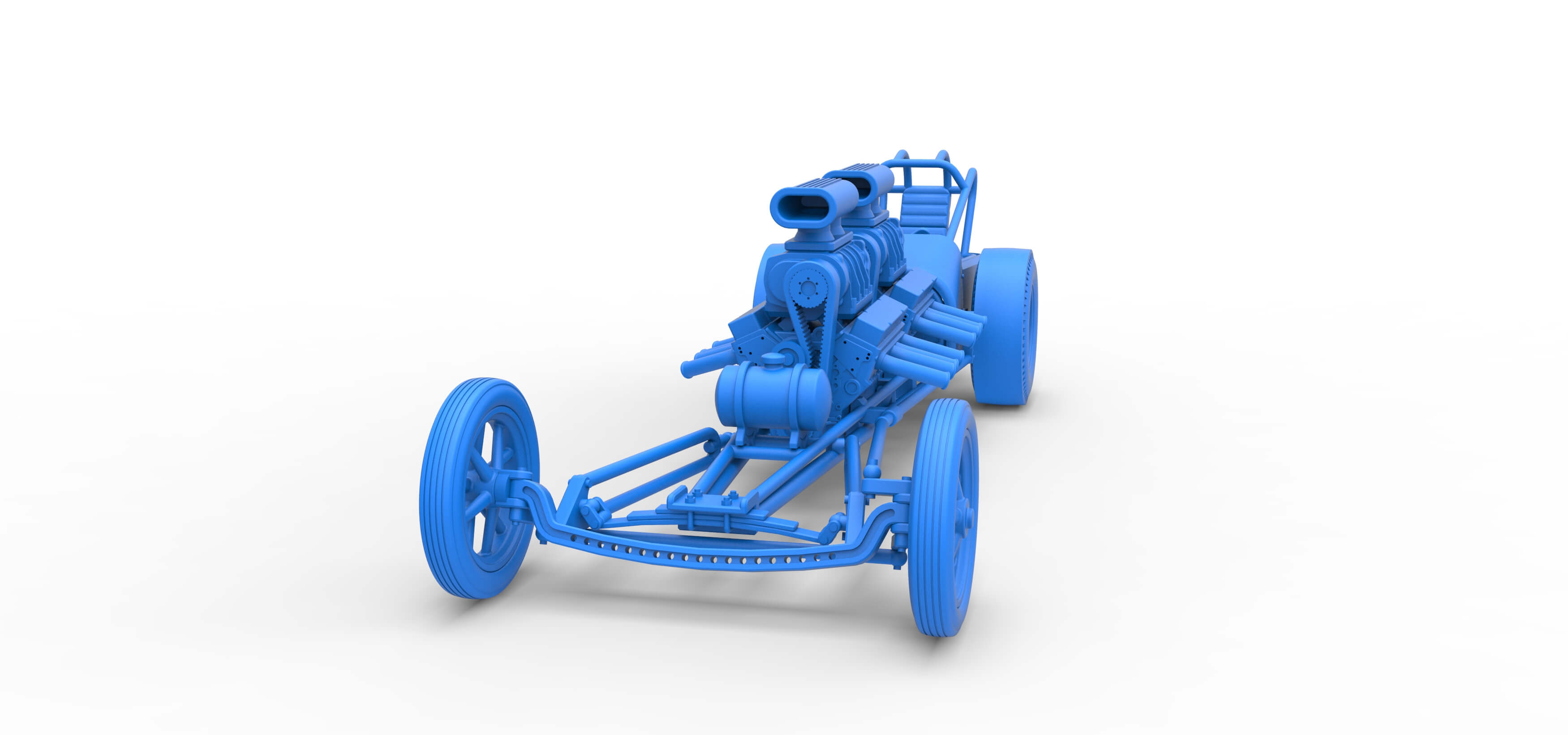 Front Engine Old School Dragster With 2 V8 Version 2 1:25 - 3D Model by ...