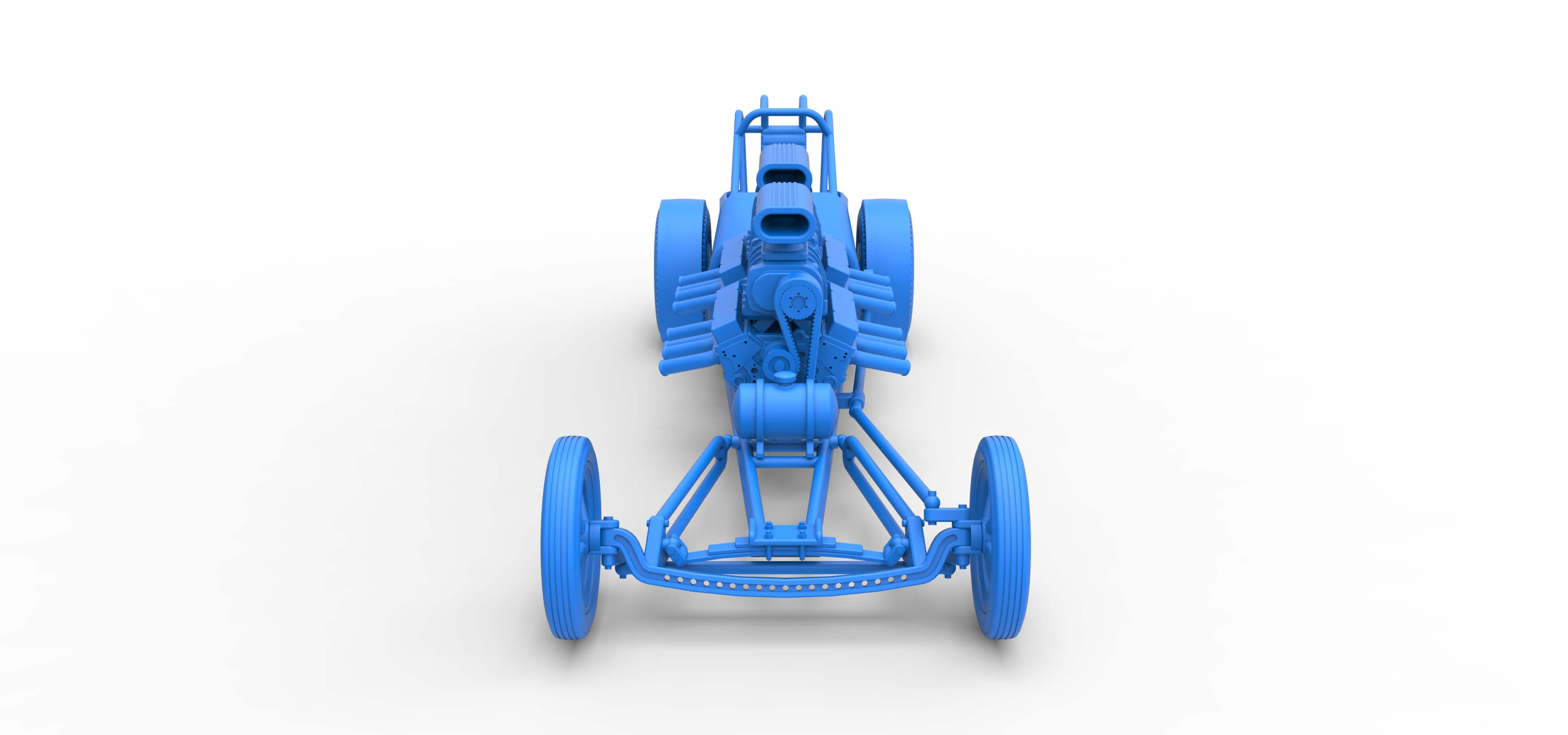 Front Engine Old School Dragster With 2 V8 Version 2 1:25 - 3D Model by ...