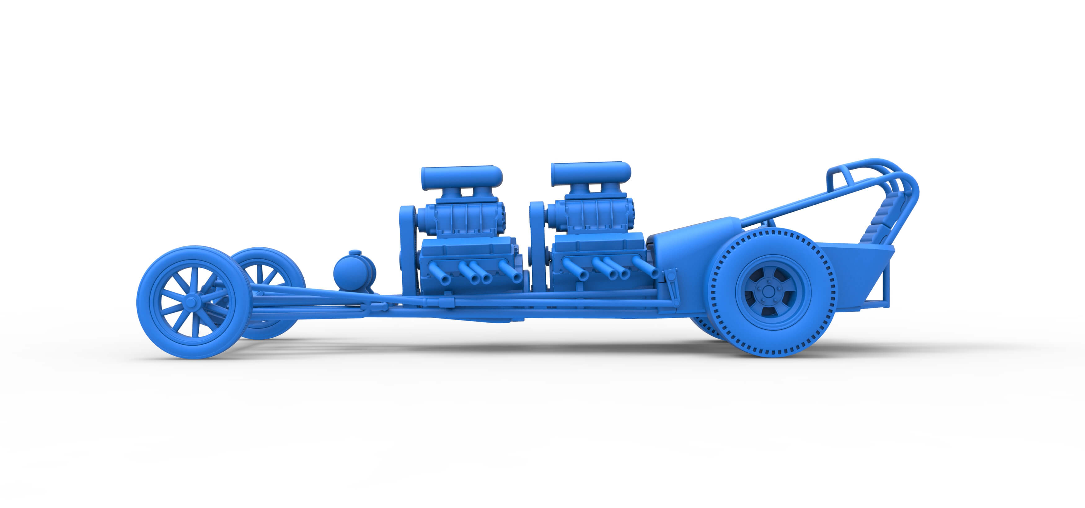 Front Engine Old School Dragster With 2 V8 Version 2 1:25 - 3D Model by ...